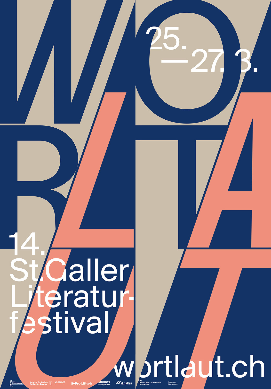 “Wortlaut – 14. St.Galler Literaturfestival”, 2022, by Büro Sequenz for 100 beste Plakate - typo ...