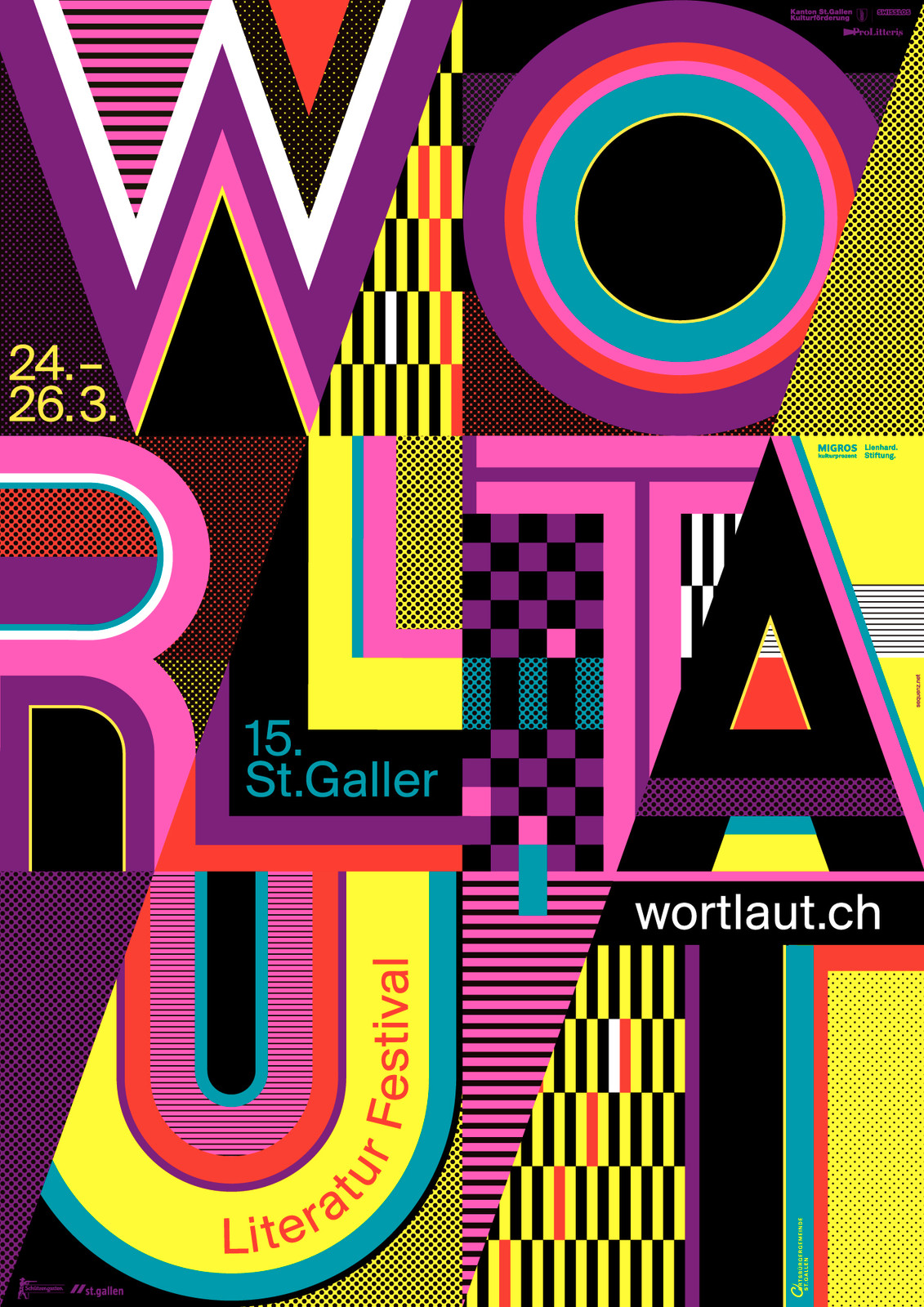 “Wortlaut – 15. St.Galler Literaturfestival”, 2023, by Büro Sequenz for 100 beste Plakate - typo ...