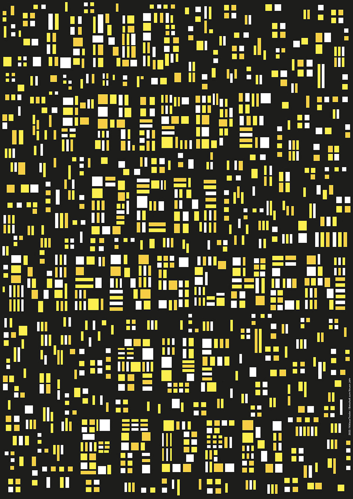 und Friede den Menschen auf Erden”, 2023, by niklaus troxler for 100 ...