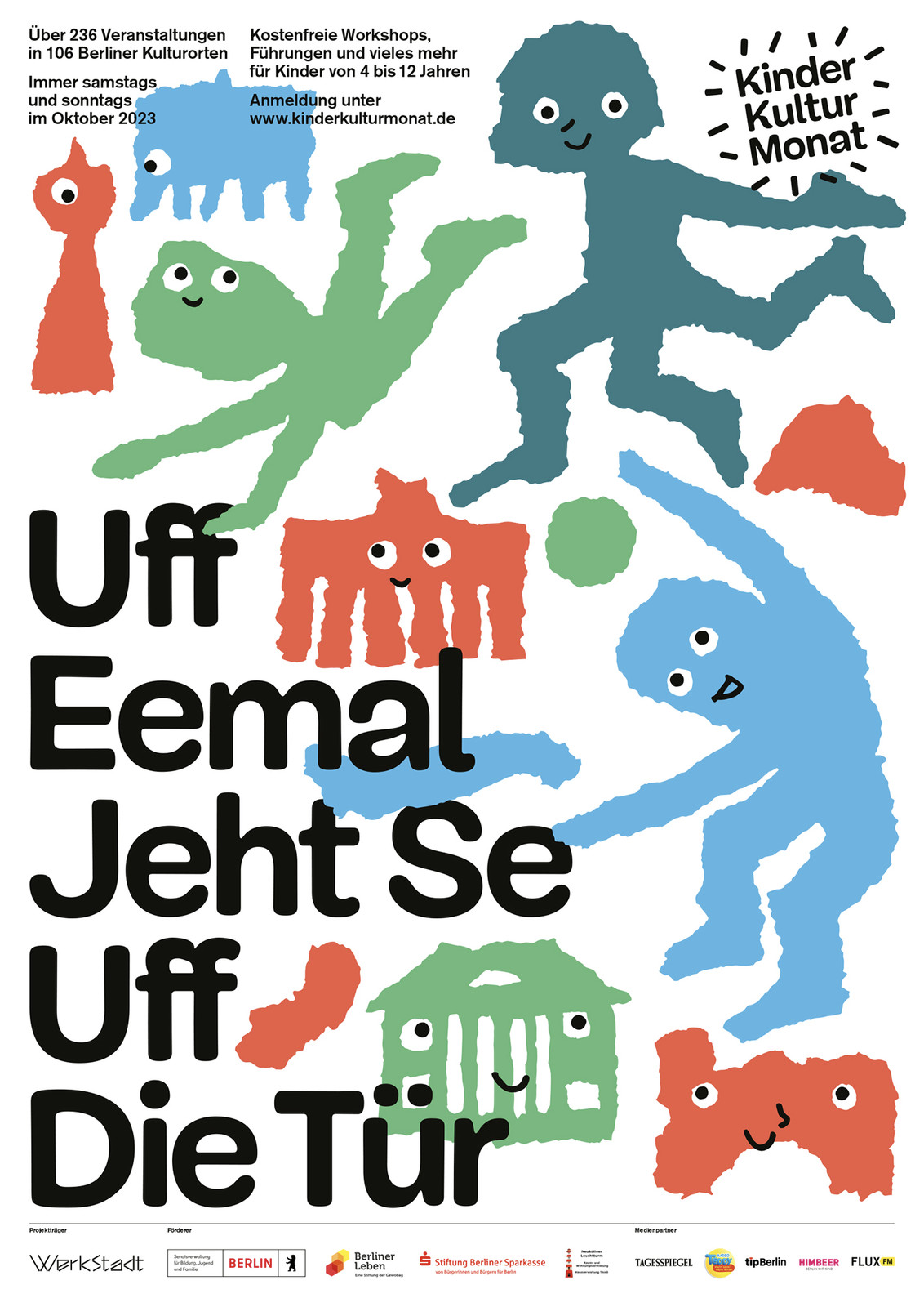 “KinderKulturMonat 2023”, 2023, by Laucke Siebein for 100 beste Plakate - typo/graphic posters