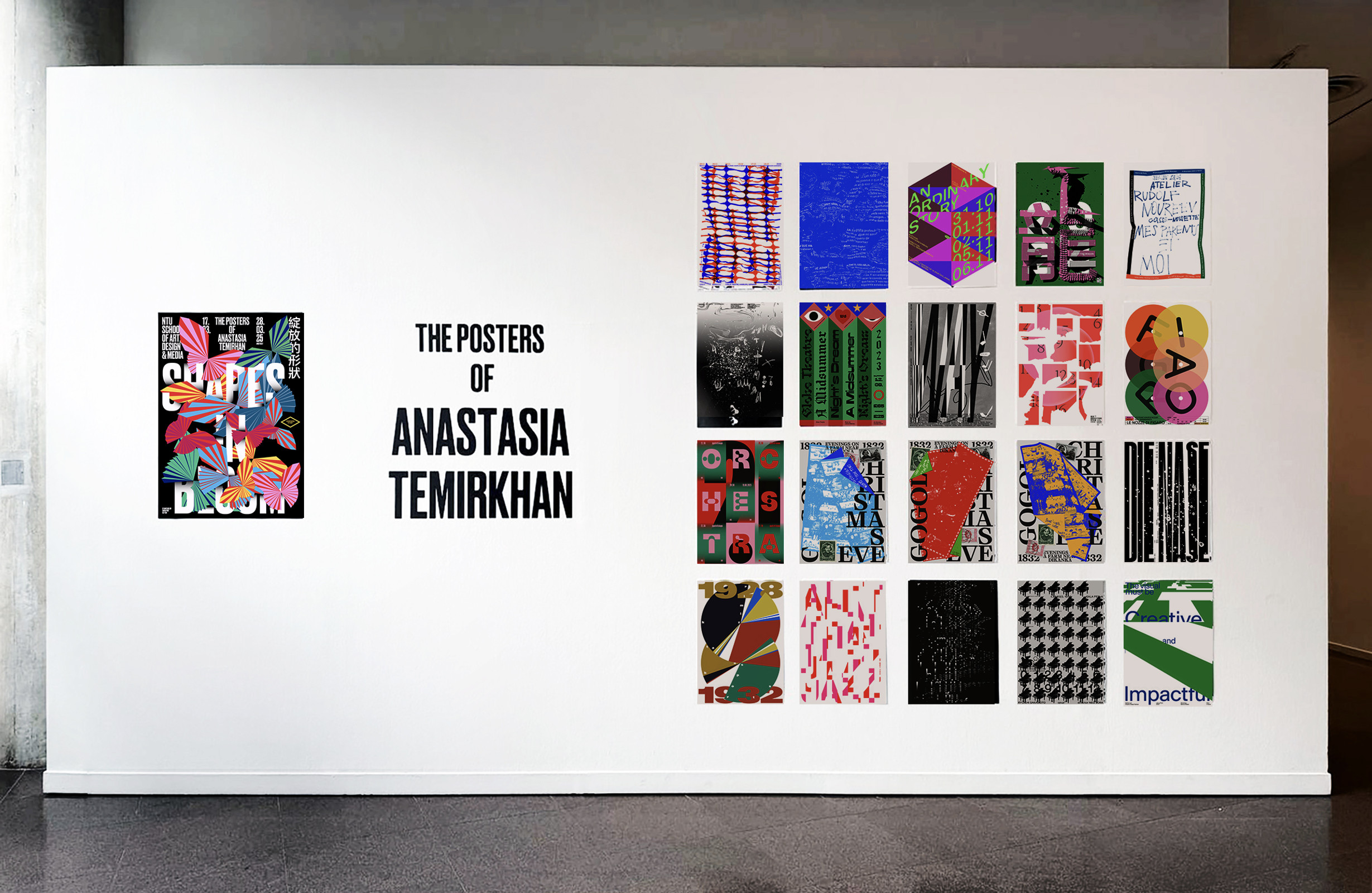 “Shapes in Bloom”, 2025, by Anastasia Temirkhan - typo/graphic posters