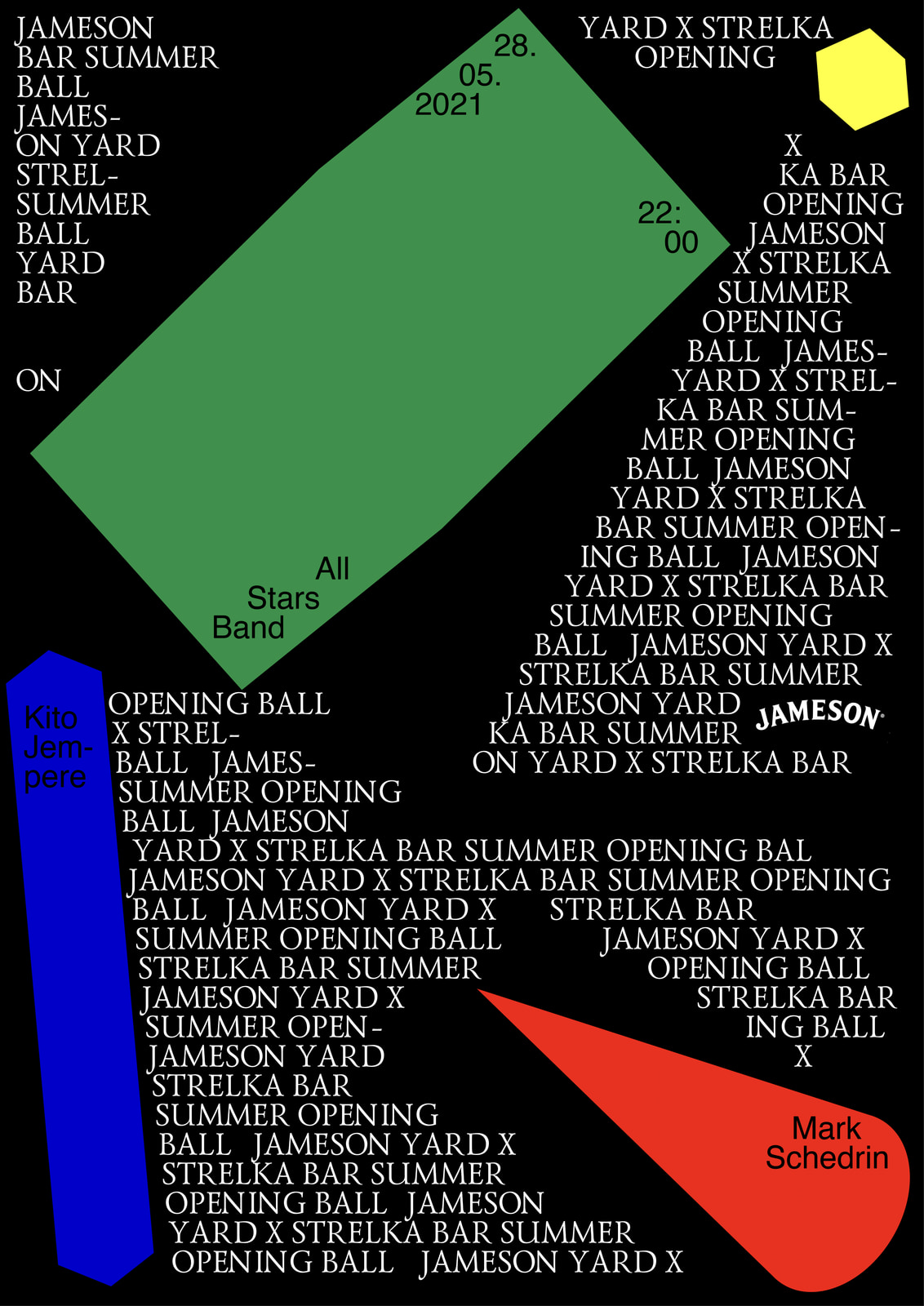 “Strelka Summer Opening”, 2021, by Anna Kulachek - typo/graphic posters