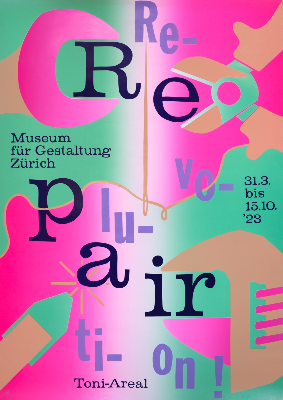 “Repair Revolution”, 2023, by Dafi Kühne - typo/graphic posters