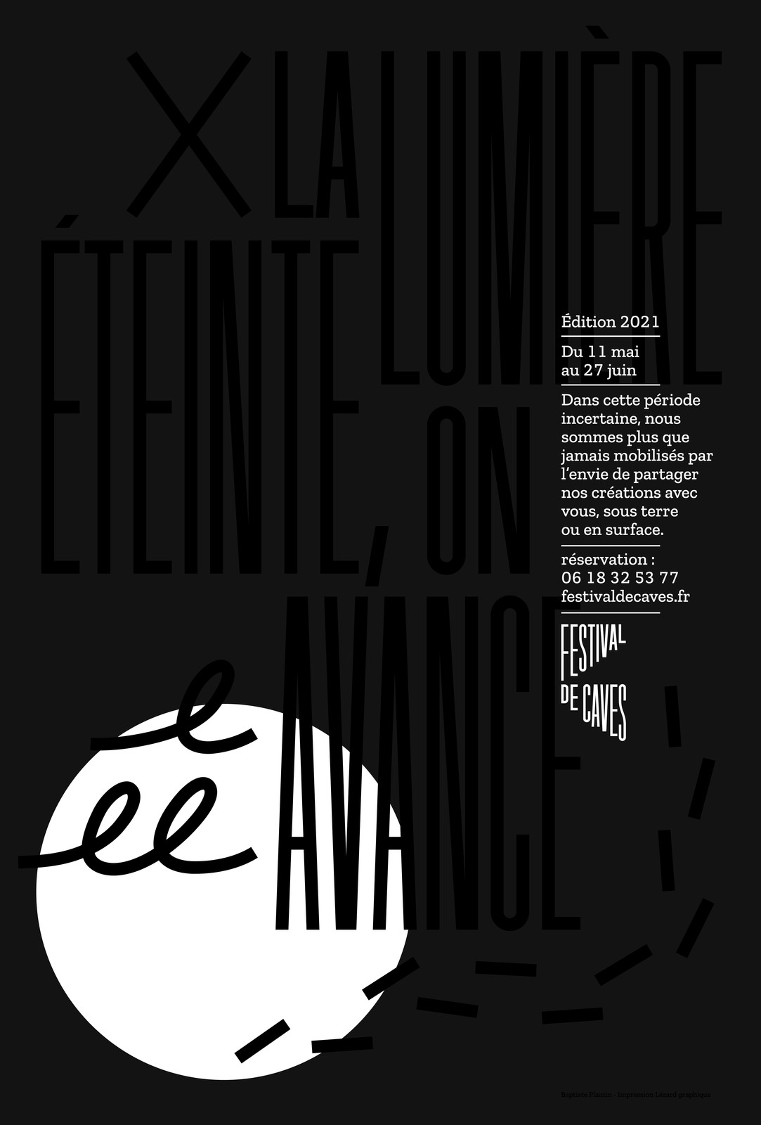 “Festival de Caves édition 2021”, 2021, by Baptiste Plantin, thomas Huot Marchand - typo/graphic ...
