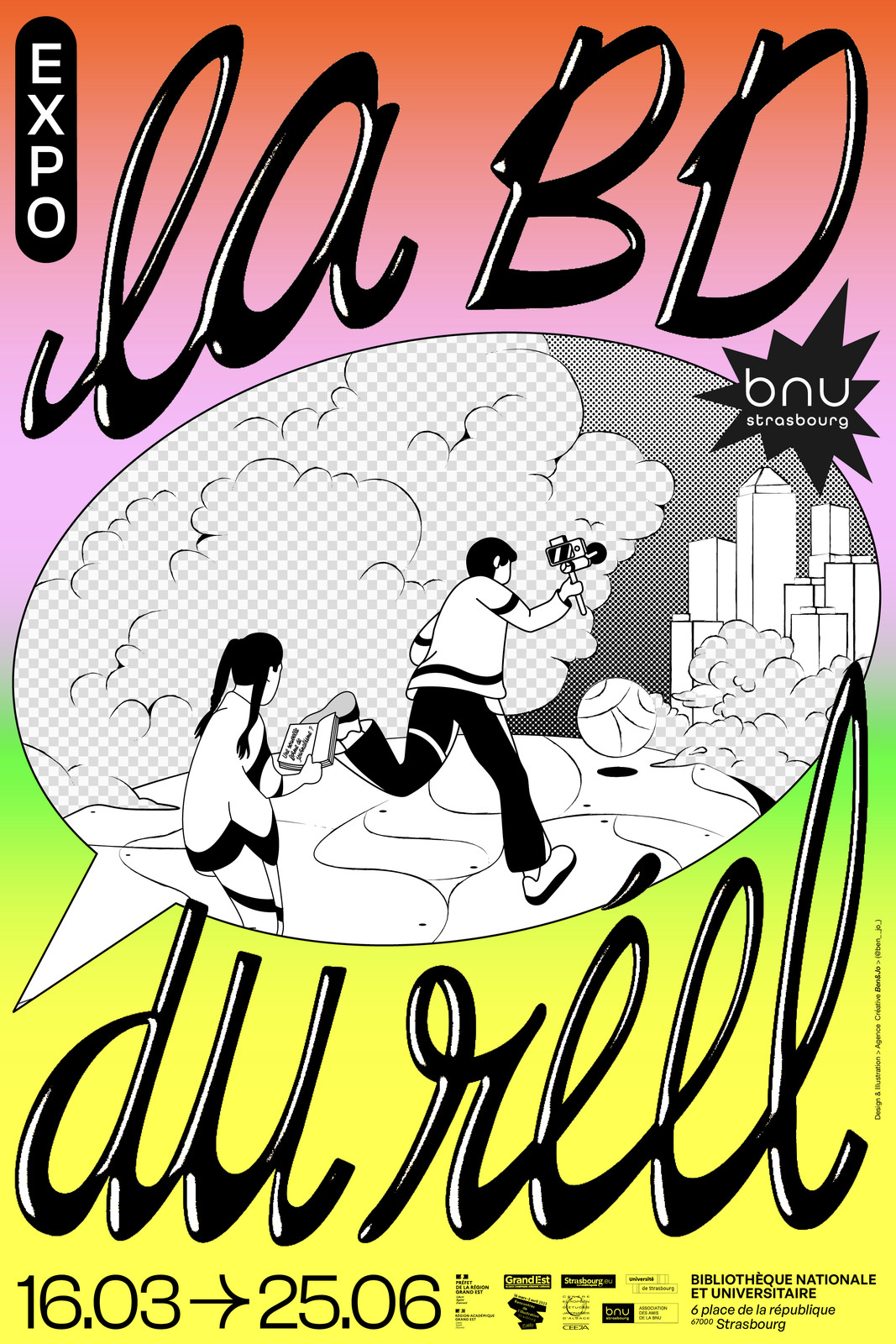 “BNU — La bd du réel ”, 2023, by Ben&Jo - typo/graphic posters