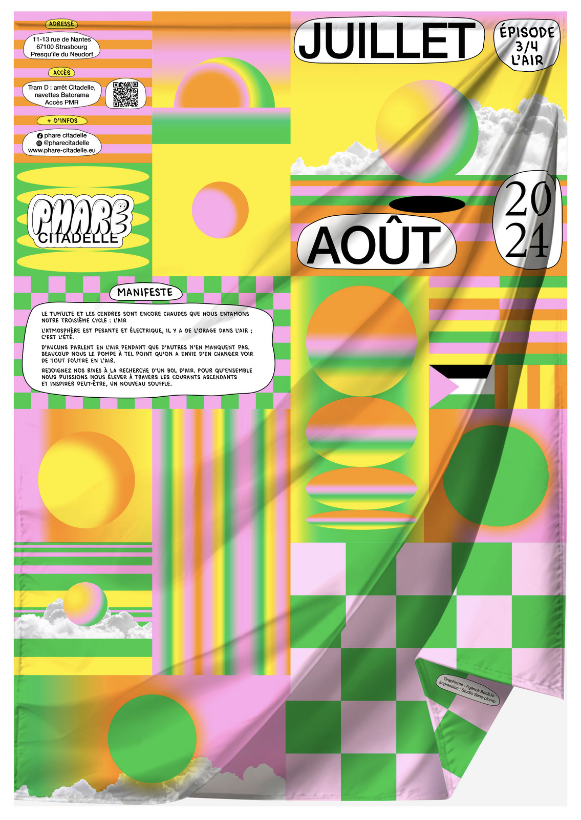 “Phare Citadelle - Dépliant FEU”, 2024, by Ben&Jo - typo/graphic posters