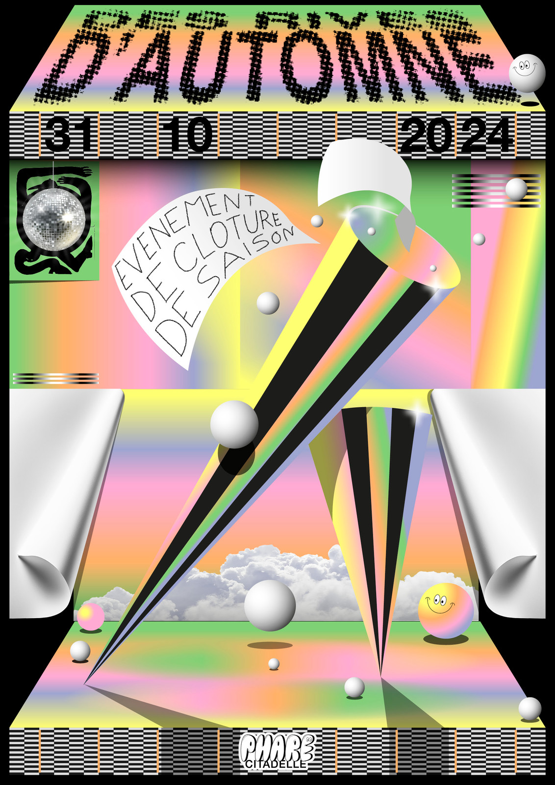 “Phare Citadelle - Des Rives d'Automne”, 2024, by Ben&Jo - typo/graphic posters