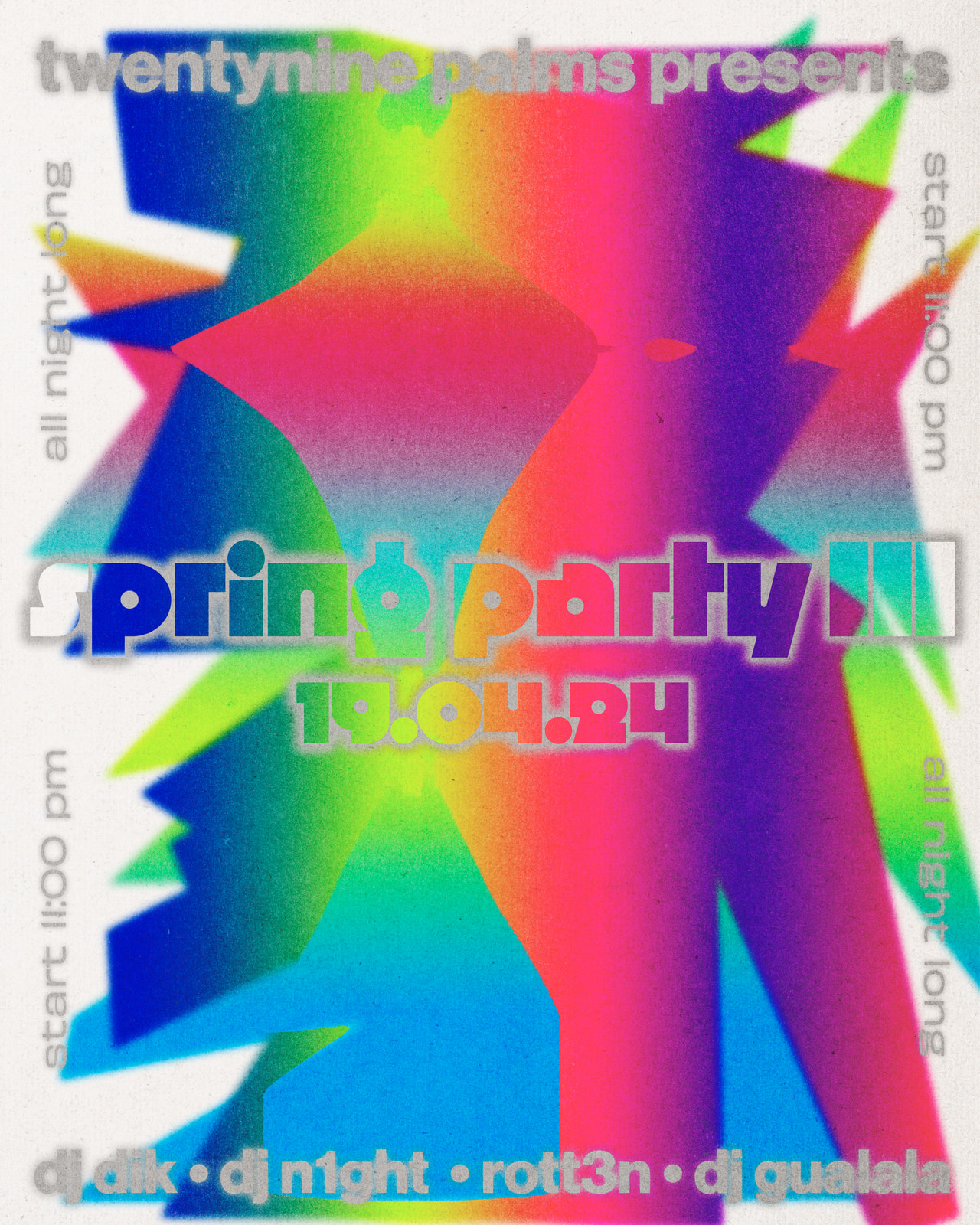 “Spring Party”, 2024, by Carilla Karahan - typo/graphic posters