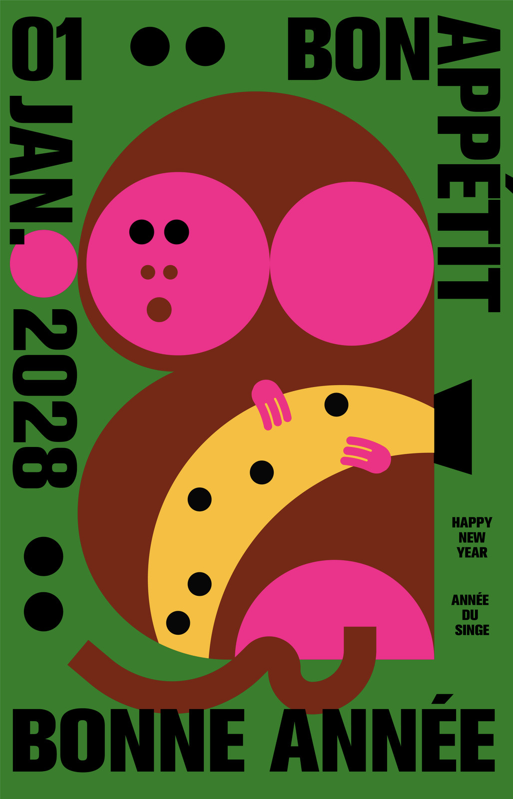 “Year of the Monkey Poster”, 2020, by Cheng Peng - typo/graphic posters