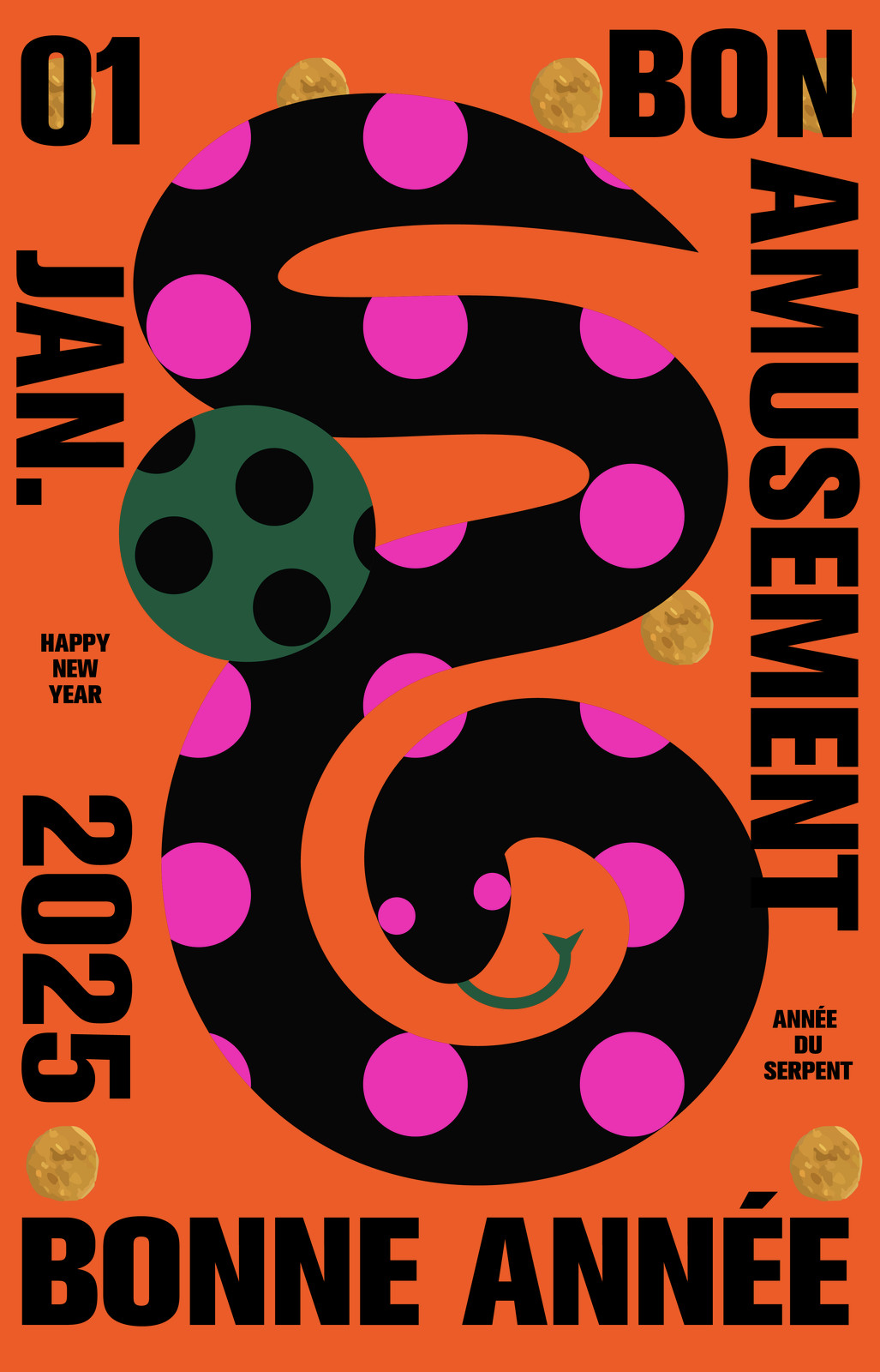 “Year of the Snake Poster”, 2020, by Cheng Peng - typo/graphic posters