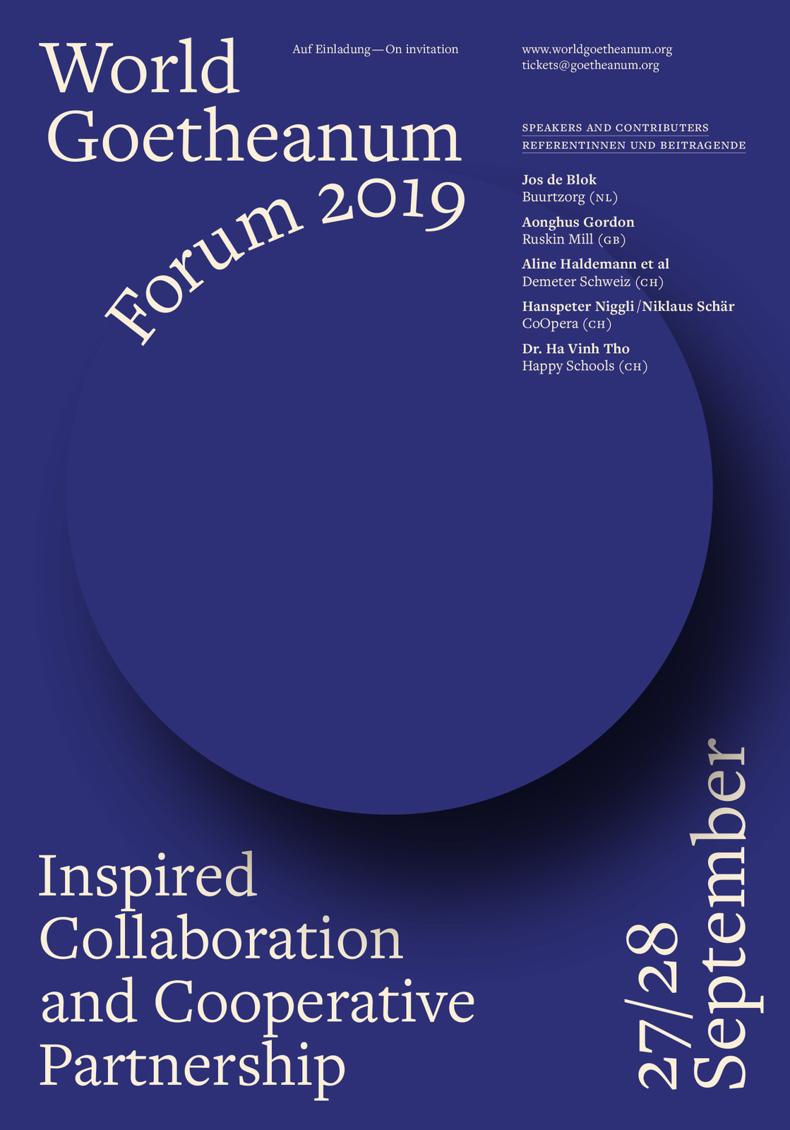 “World Goetheanum Forum 2019”, 2019, by Christine Lange - typo/graphic ...