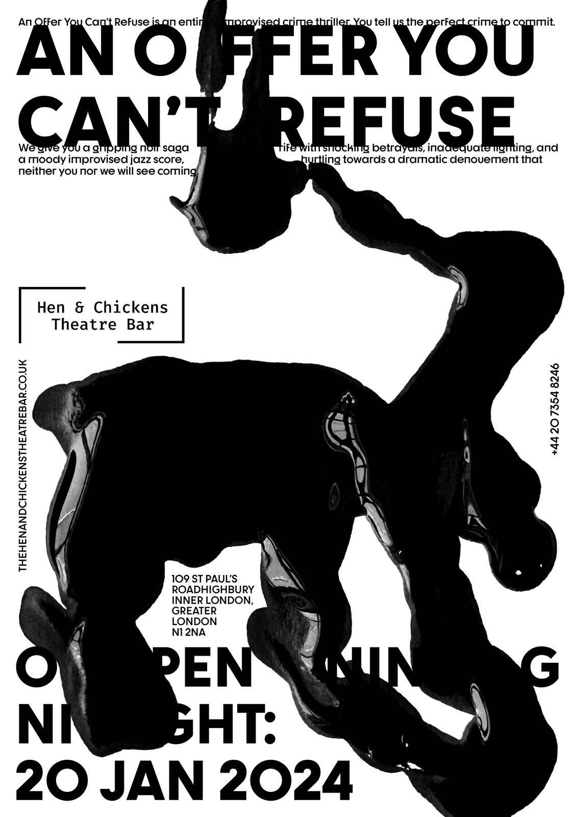 “An Offer You Can't Refuse”, 2023, by Elena Byalaya - typo/graphic posters