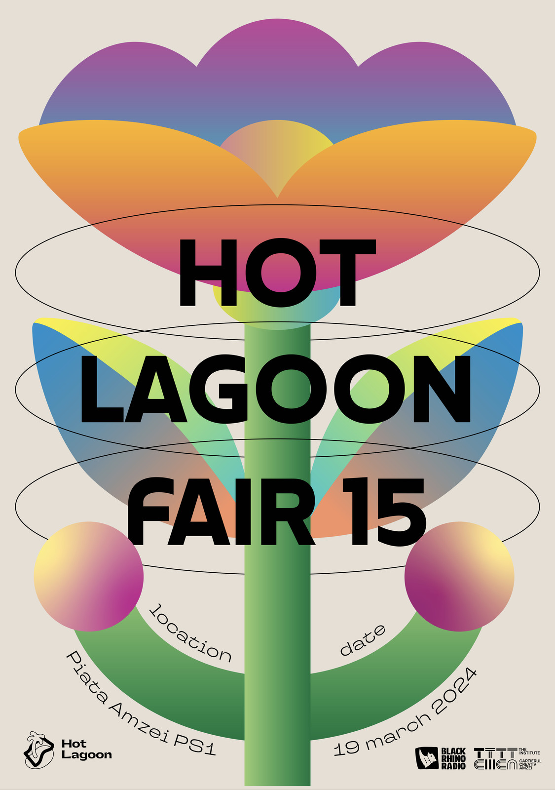 “Hot Lagoon 15”, 2024, by Eleni Dafini Bacula - typo/graphic posters