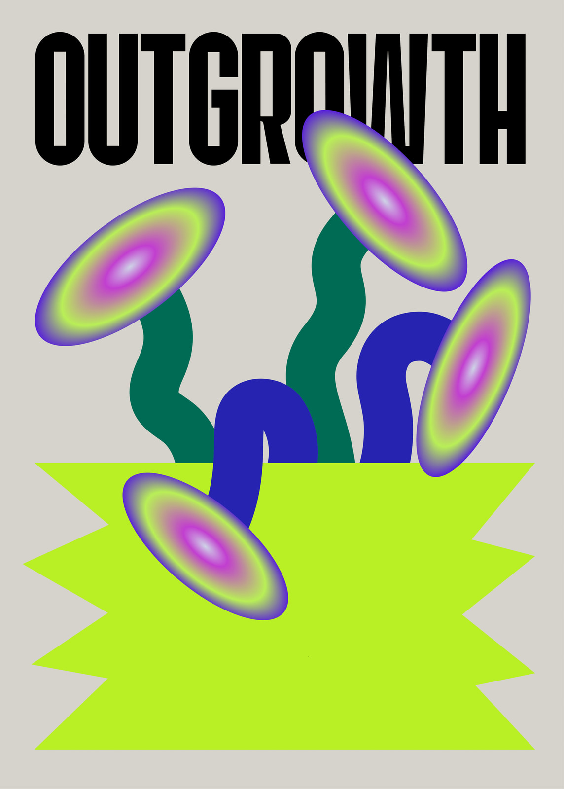 “Outgrowth”, 2024, by Eleni Dafini Bacula - typo/graphic posters