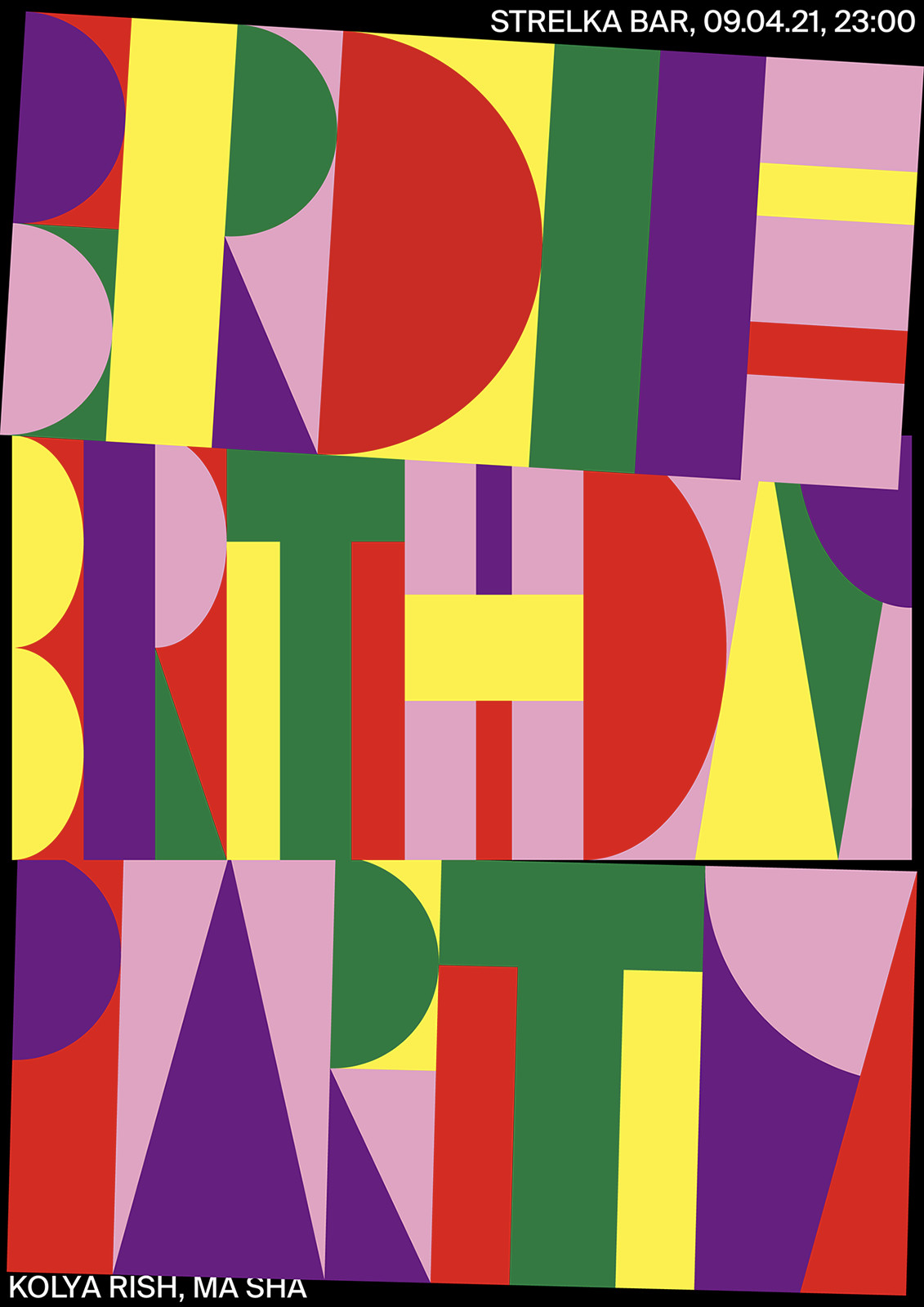 “Strelka Bar”, 2021, by Elvira Akateva - typo/graphic posters