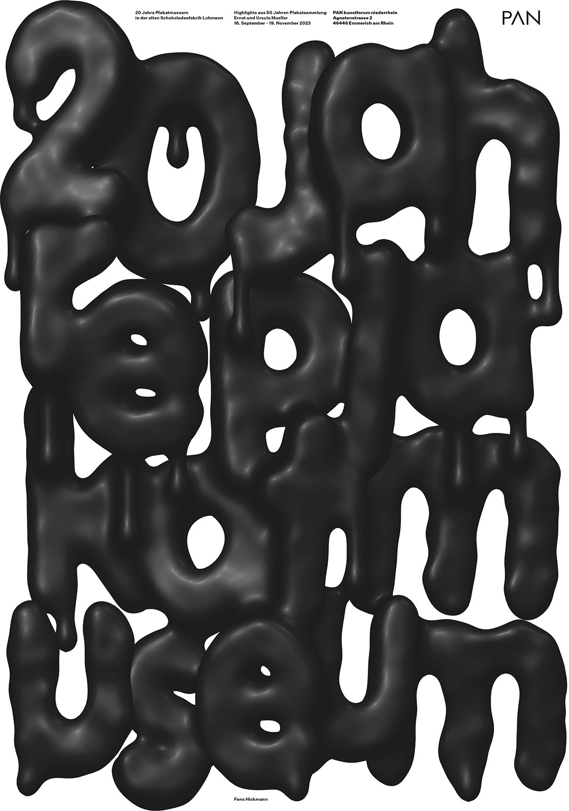 “20 Jahre Postermuseum”, 2023, by fons hickmann - typo/graphic posters