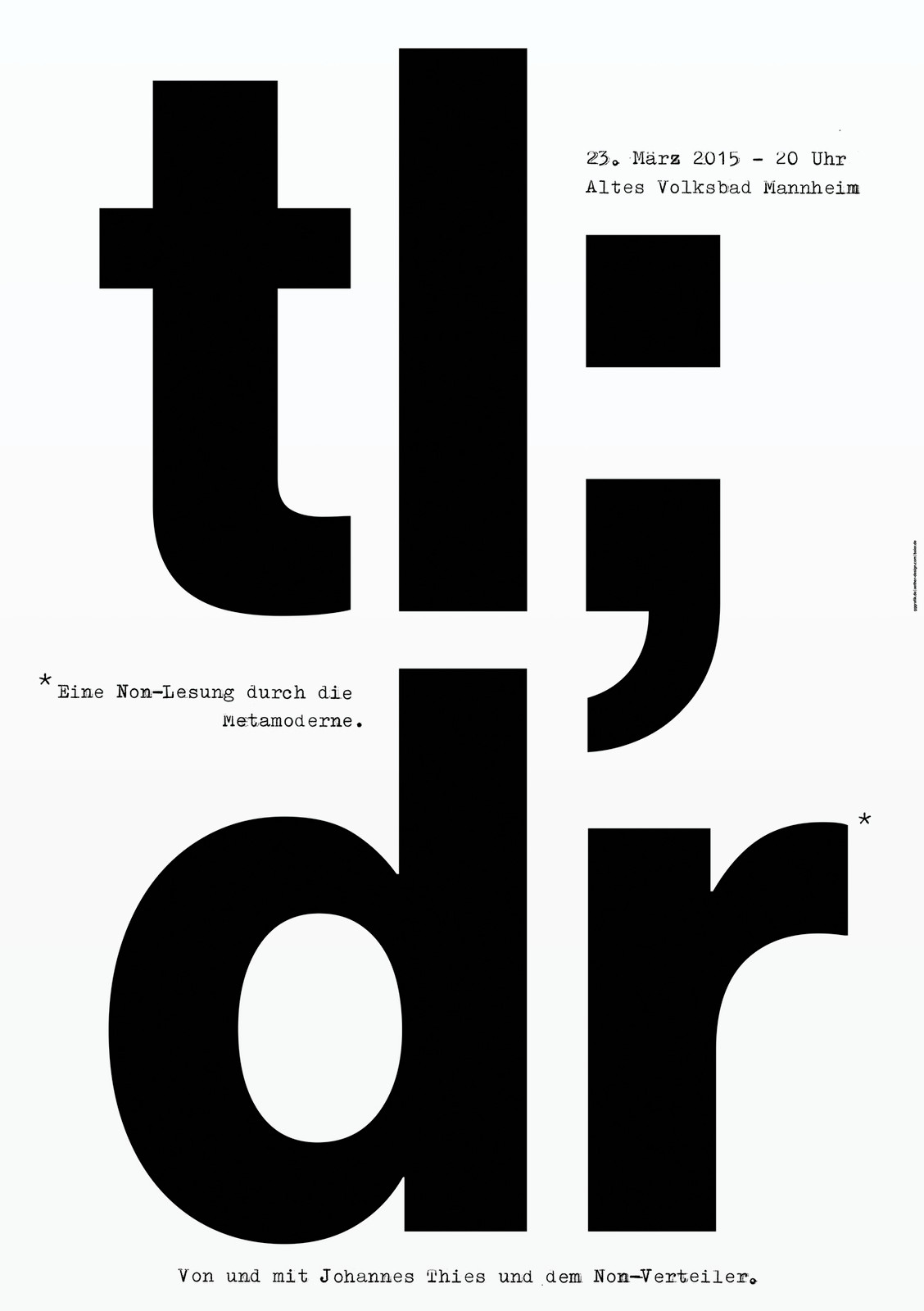 “tl;dr”, 2015, by Götz Gramlich - typo/graphic posters