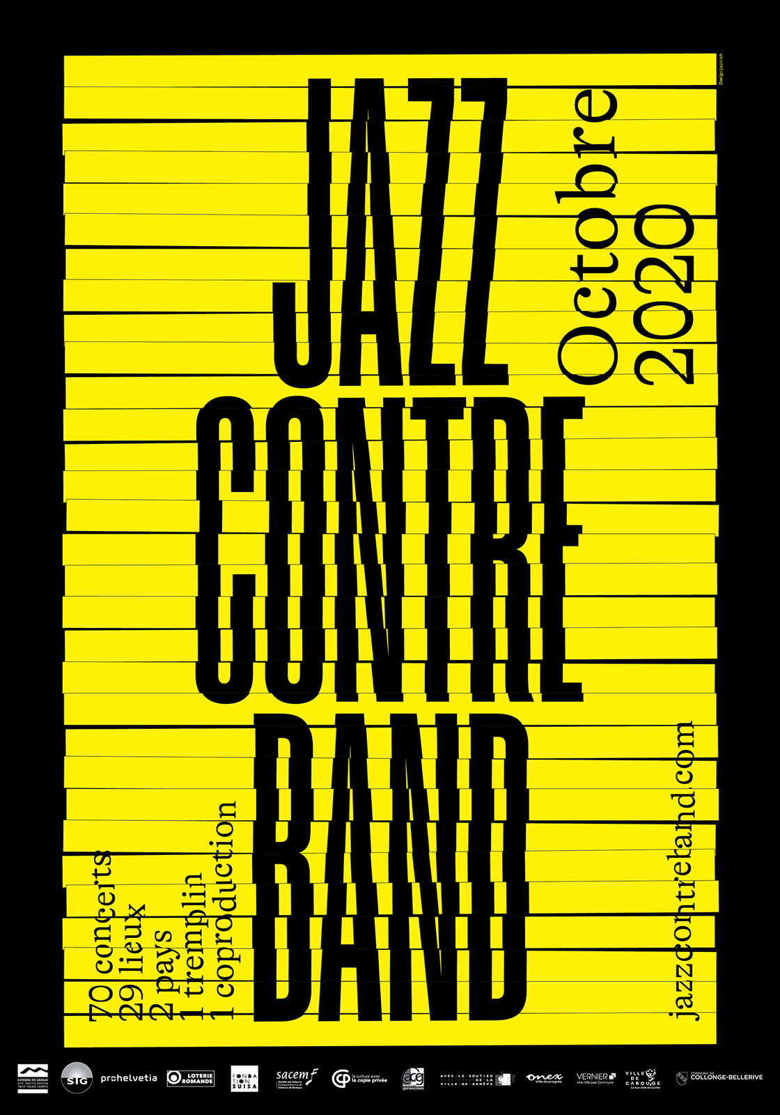 “25th JazzContreBand Festival ”, 2021, by Juuni - typo/graphic posters