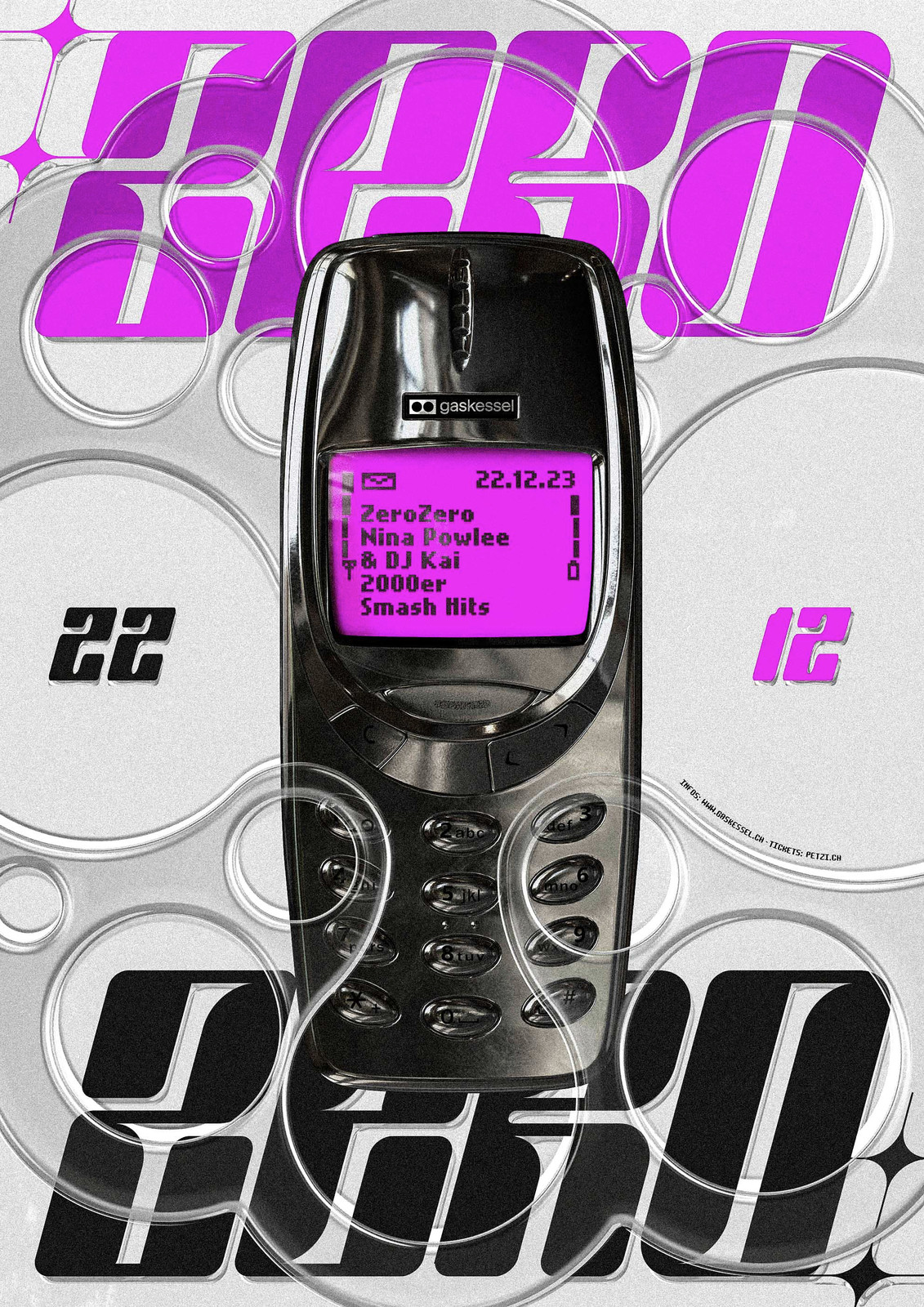 “Zero Zero: 2000 throwback Party Series ”, 2024, by Kai Matthiesen - typo/graphic posters