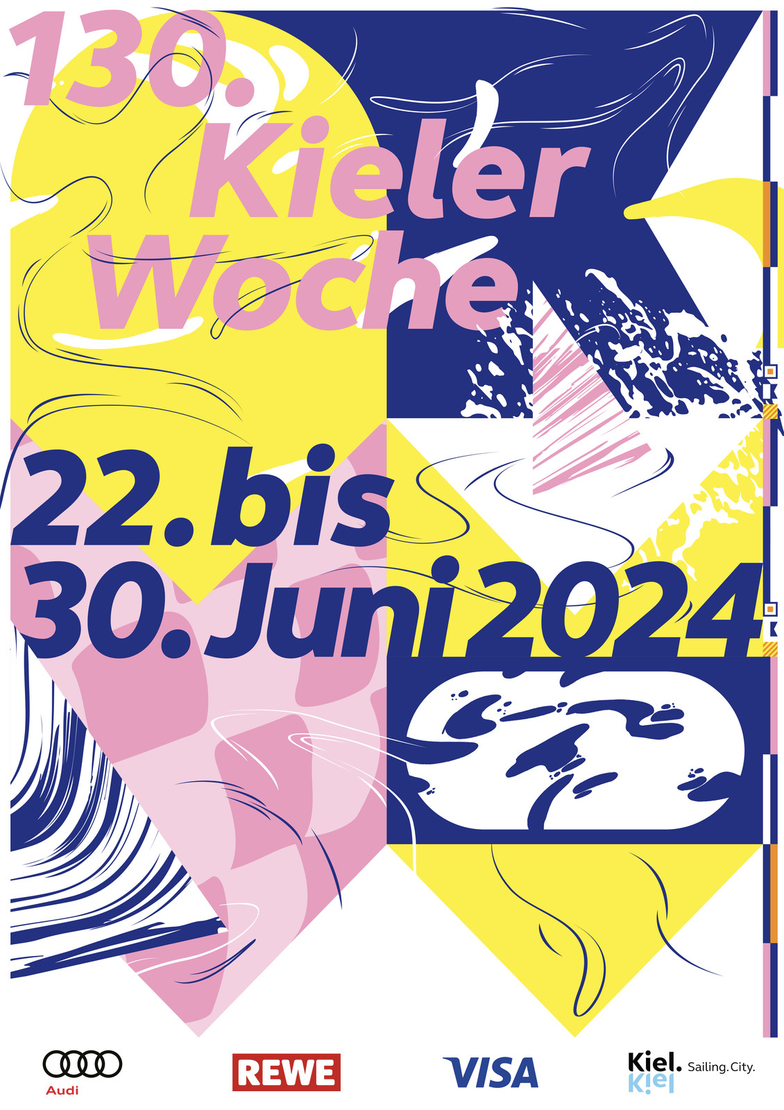 “Kieler Woche”, 2024, by Studio Tillack Knöll for Kieler Woche - typo/graphic posters