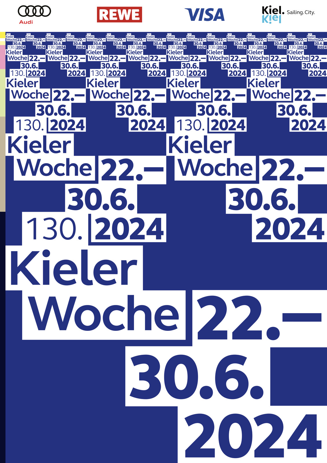 “Kieler Woche”, 2024, by Studio Tillack Knöll for Kieler Woche - typo/graphic posters