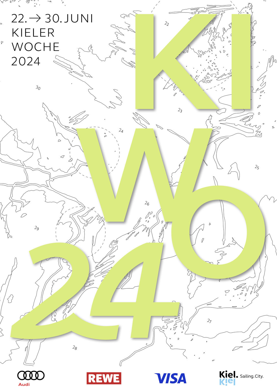 2024, by Muthesius Kunsthochschule for Kieler Woche - typo/graphic posters