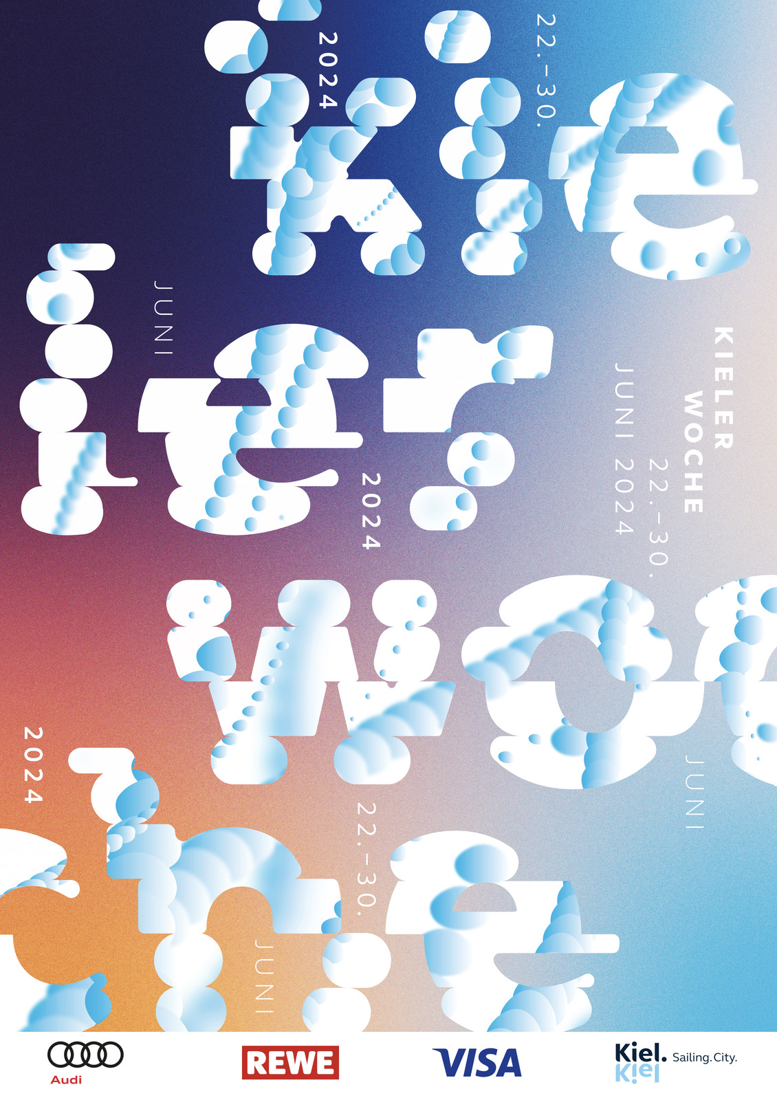 2024, by Muthesius Kunsthochschule for Kieler Woche - typo/graphic posters