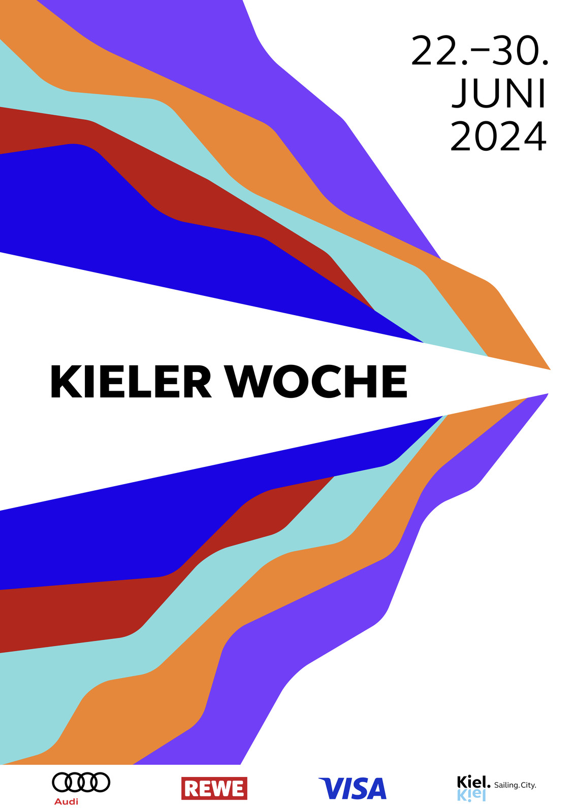 2024, by Anja Lutz for Kieler Woche - typo/graphic posters