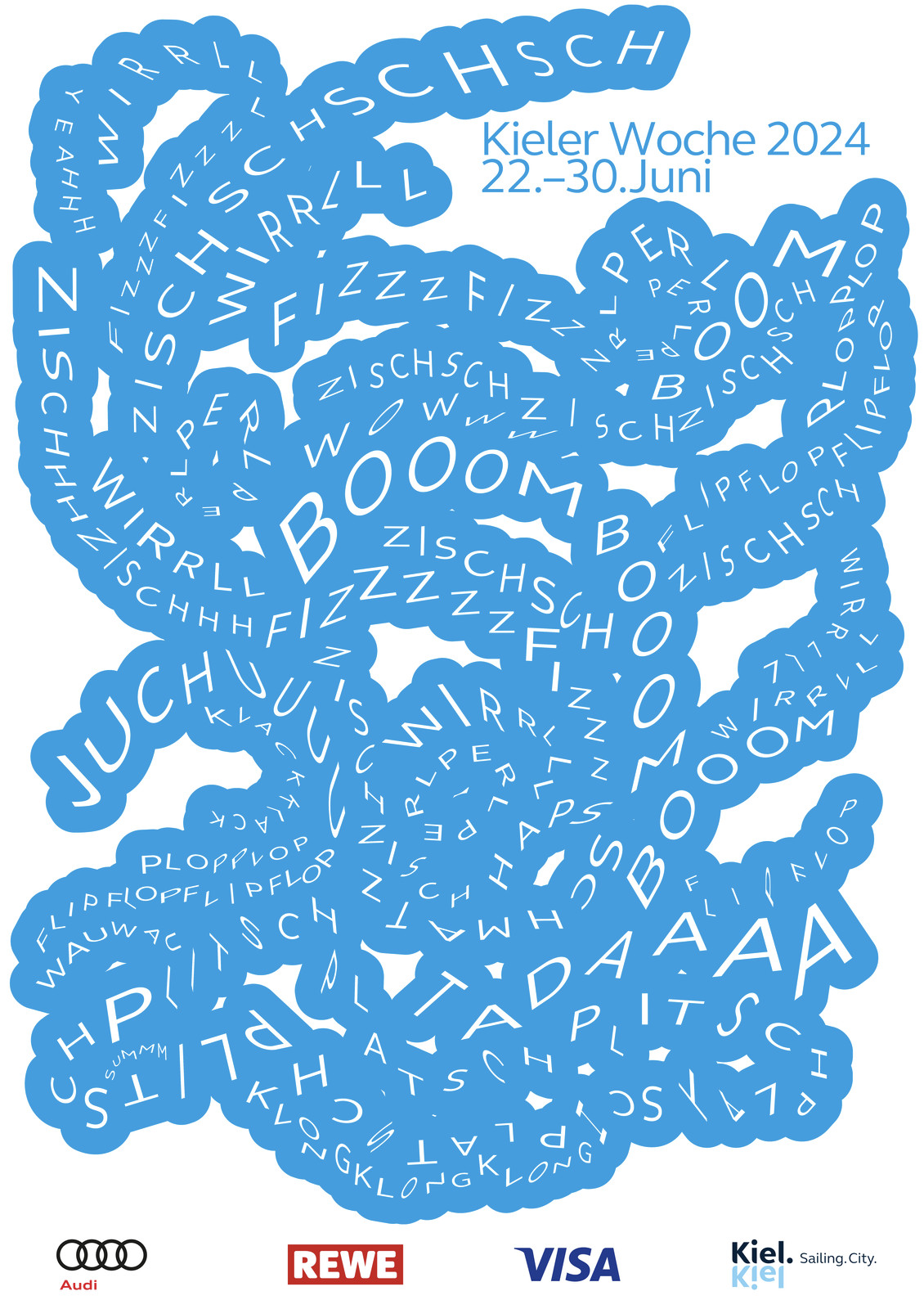 2024, by Stahl R for Kieler Woche - typo/graphic posters