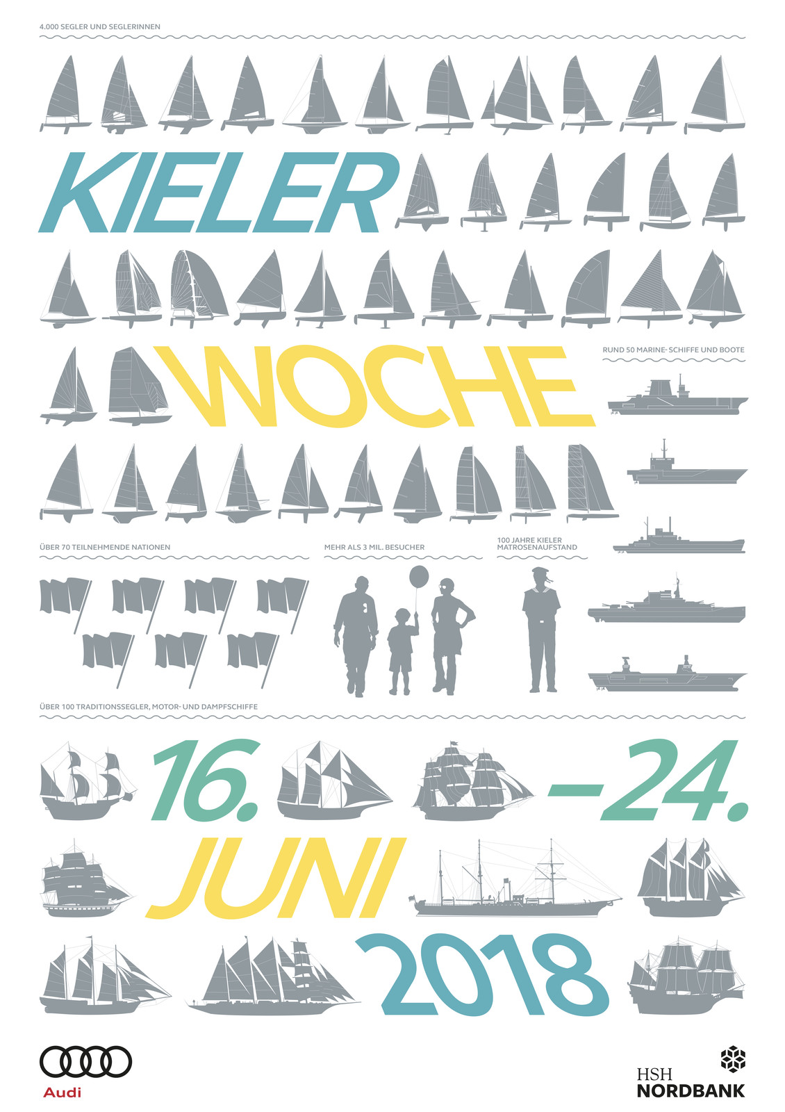 2018, by Markus Weissbeck for Kieler Woche - typo/graphic posters