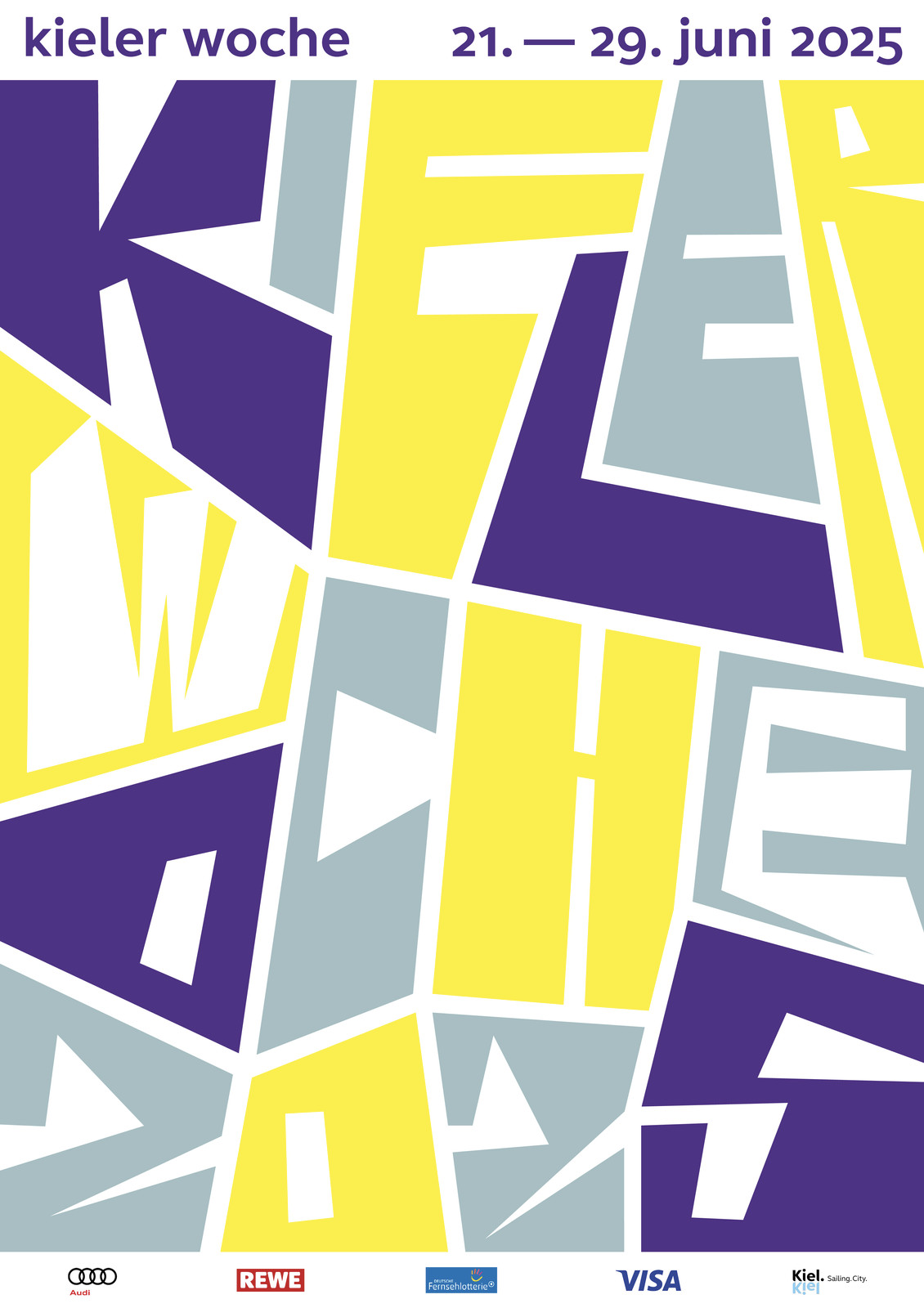 2025, by Klaus Welp for Kieler Woche - typo/graphic posters