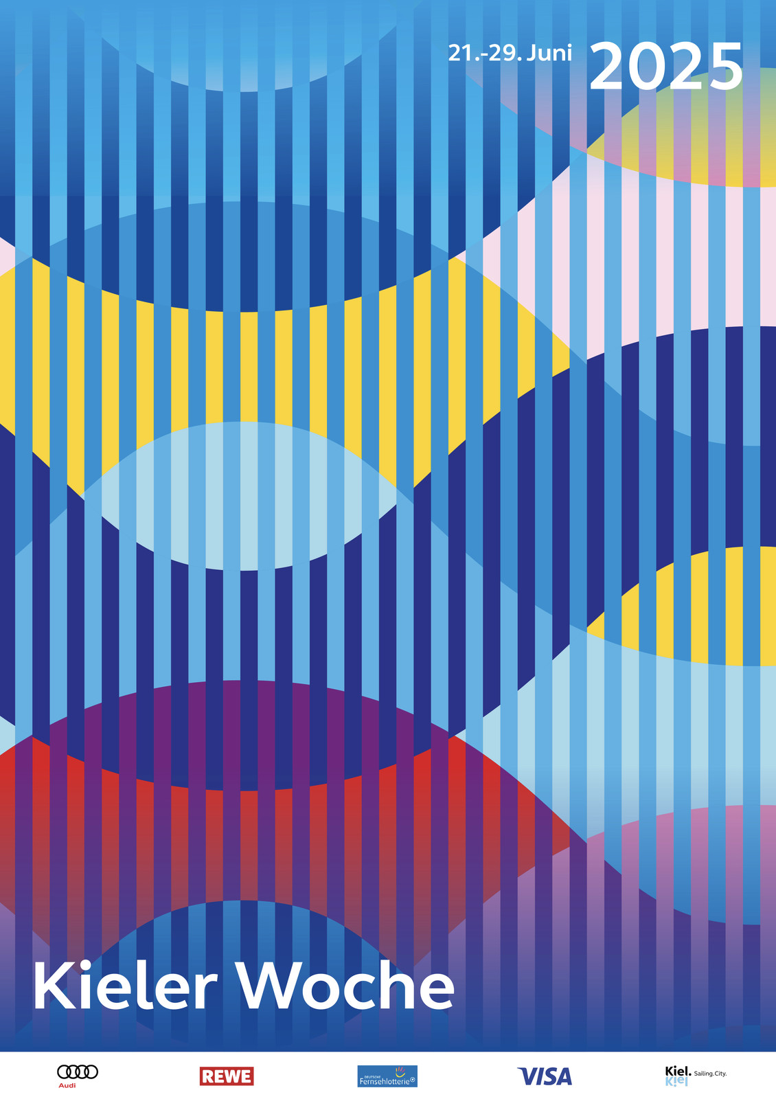 2025, by Klaus Welp for Kieler Woche - typo/graphic posters