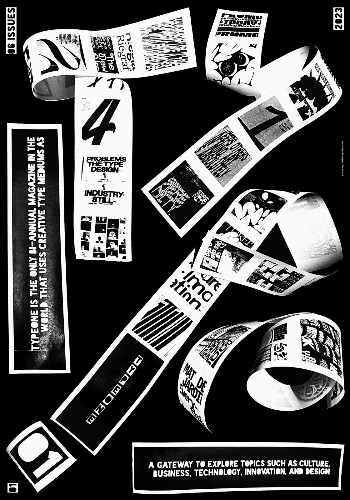 “TYPEONE Magazine”, 2023, by Mikhail Lychkovskiy - typo/graphic posters