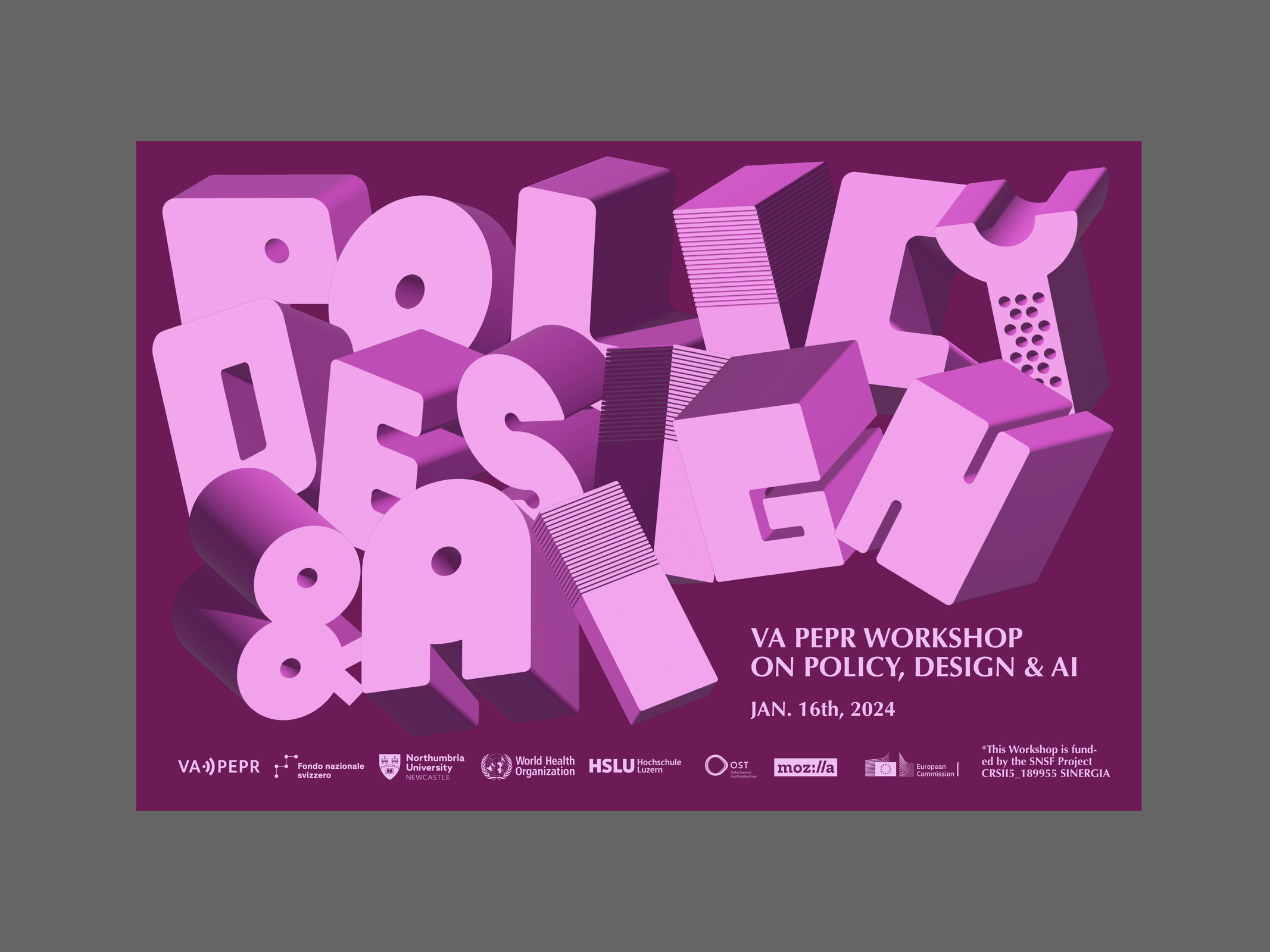 “VA PEPR WORKSHOP ON POLICY, DESIGN & AI”, 2024, by Michael Speranza ...