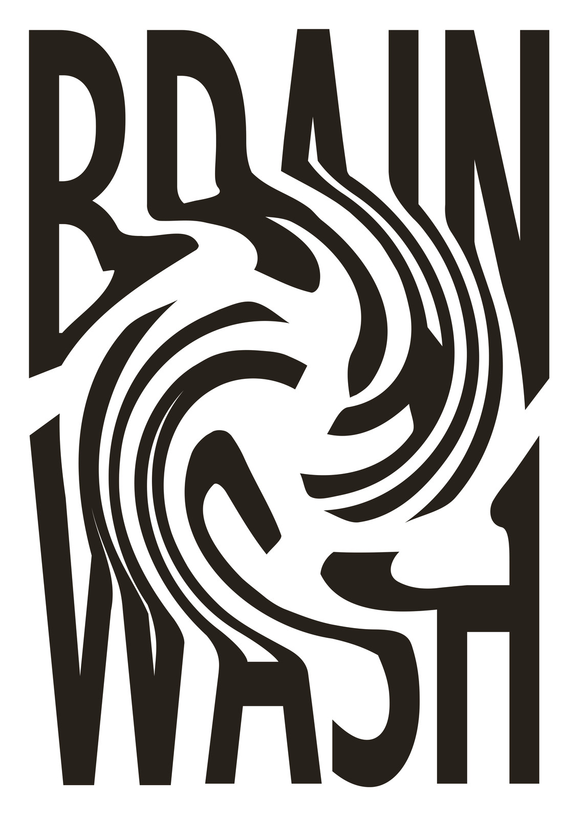 “Brainwash”, 2018, by Michael Speranza - typo/graphic posters