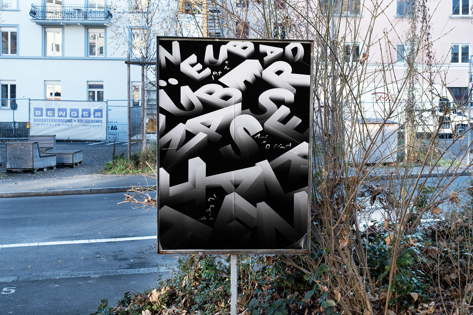 “Neubad über Wasser halten”, 2020, by Studio Lametta for Neubad - typo ...