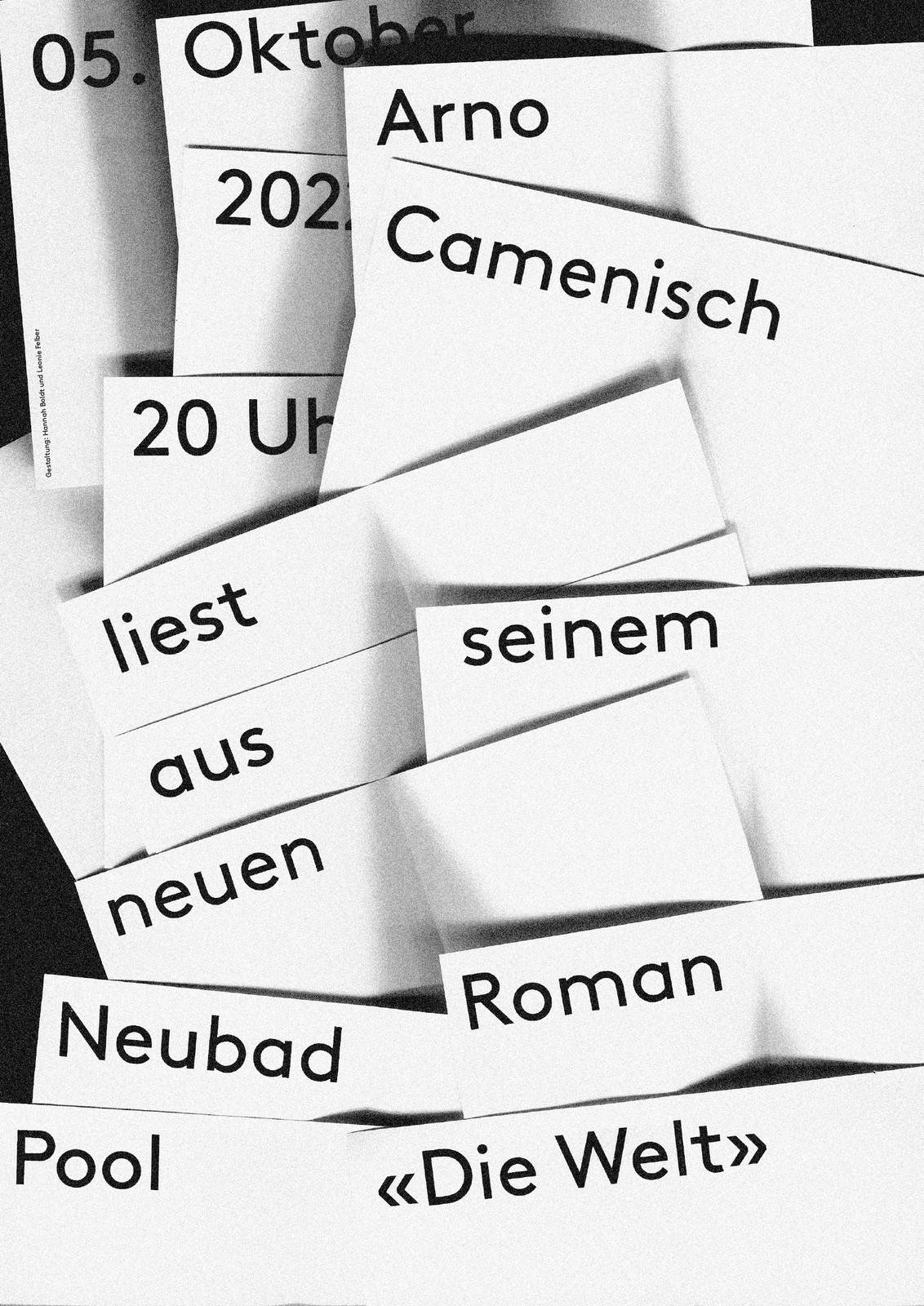“Arno Camenisch liest «Die Welt»”, 2022, by Hannah Boldt, Leonie Felber ...