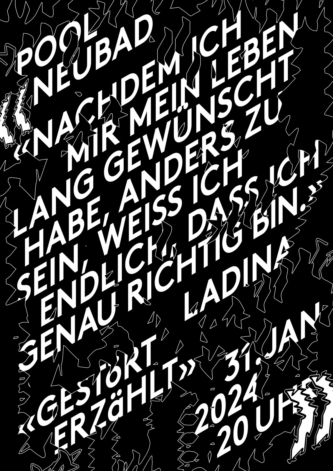 “Neubad Slam”, 2024, by Laura Lackner for Neubad - typo/graphic posters