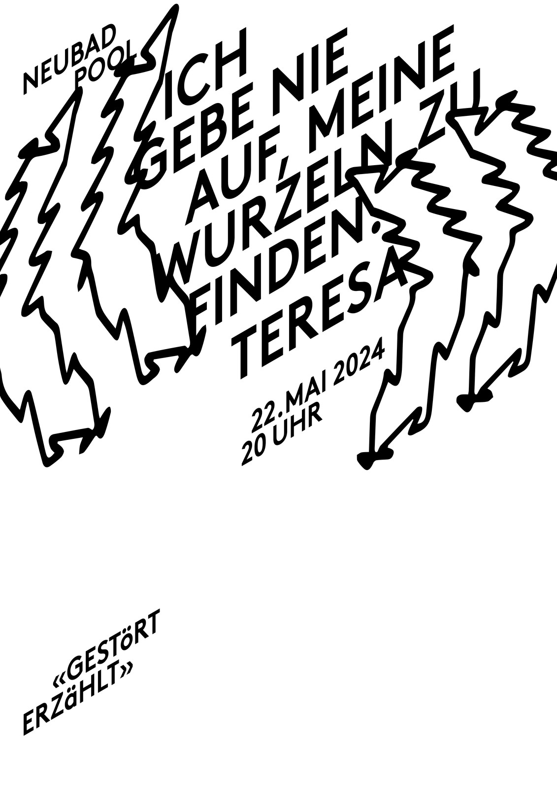 “Plattentaufe: Mono Mochi”, 2024, by Studio Bollo for Neubad - typo/graphic posters