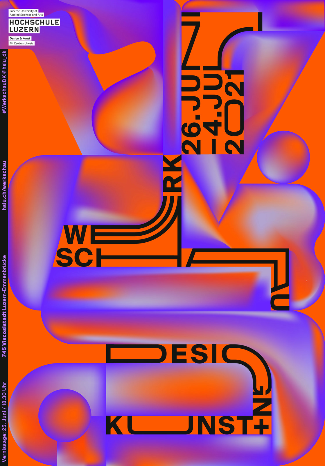 “Werkschau”, 2021, by Nicole Brugger - typo/graphic posters