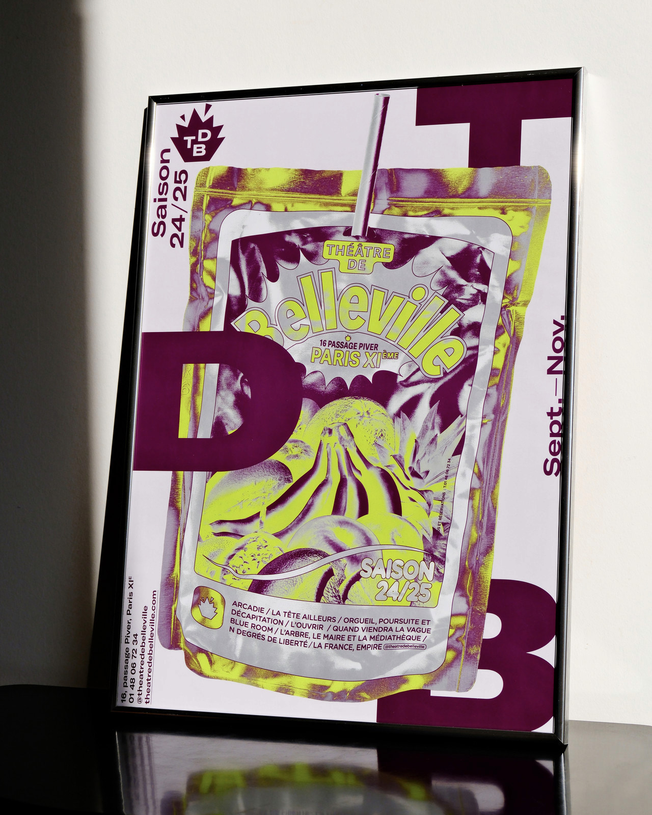 “Théâtre de Belleville”, 2024, by Pierre Jeanneau - typo/graphic posters