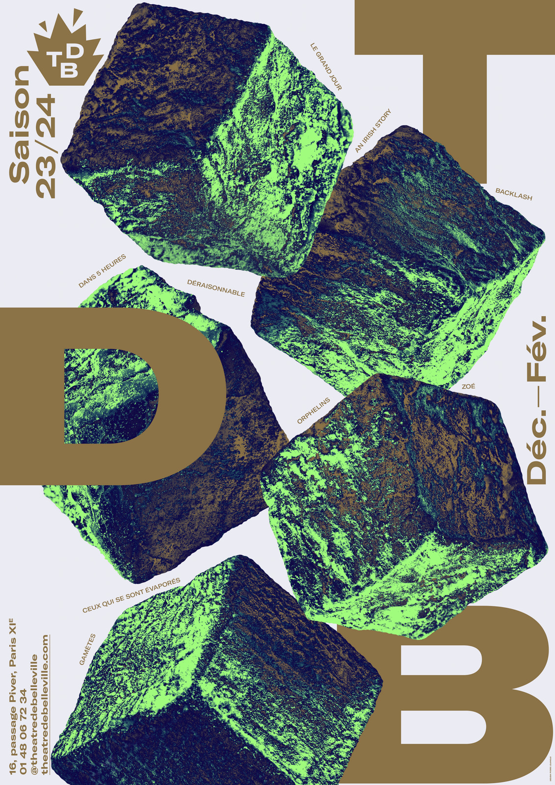 “Théâtre de Belleville”, 2022, by Pierre Jeanneau - typo/graphic posters