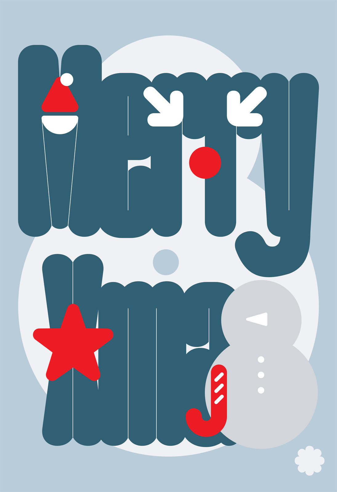 “Merry Xmas”, 2024, by Quentin Li - typo/graphic posters