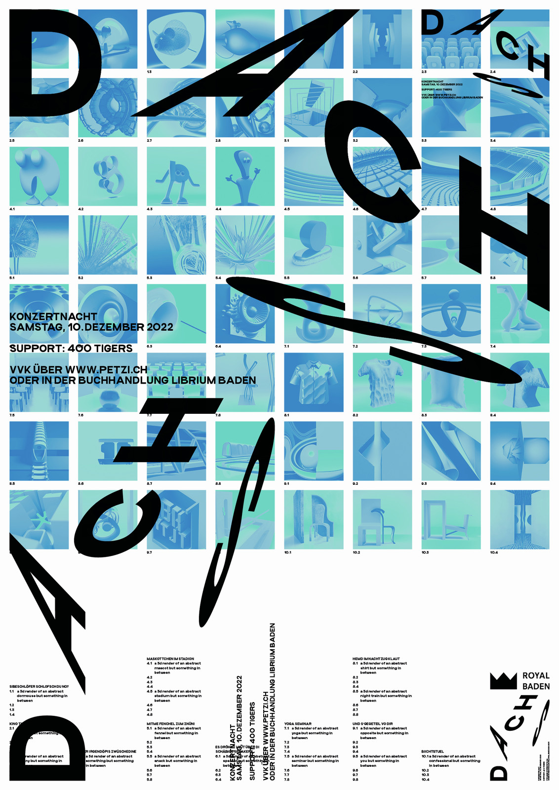 “Dachs”, 2022, by sam steiner, lea huser - typo/graphic posters
