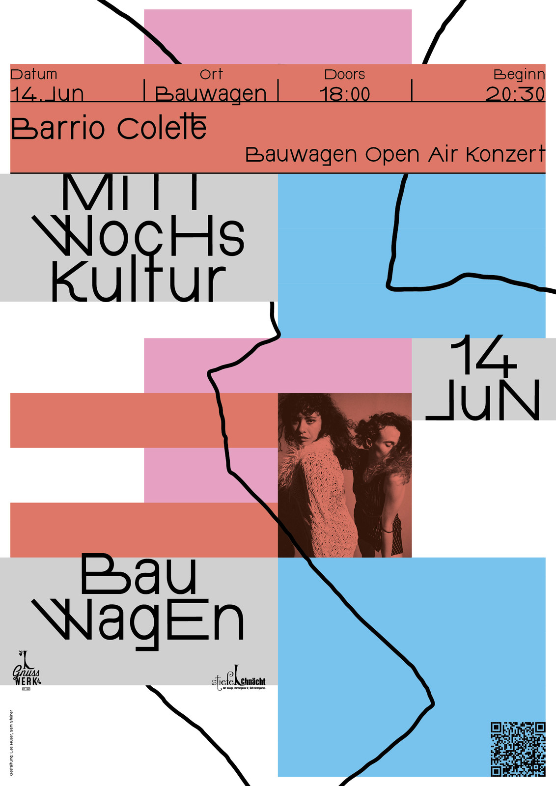 “Mittwochskultur”, 2023, by sam steiner, lea huser - typo/graphic posters