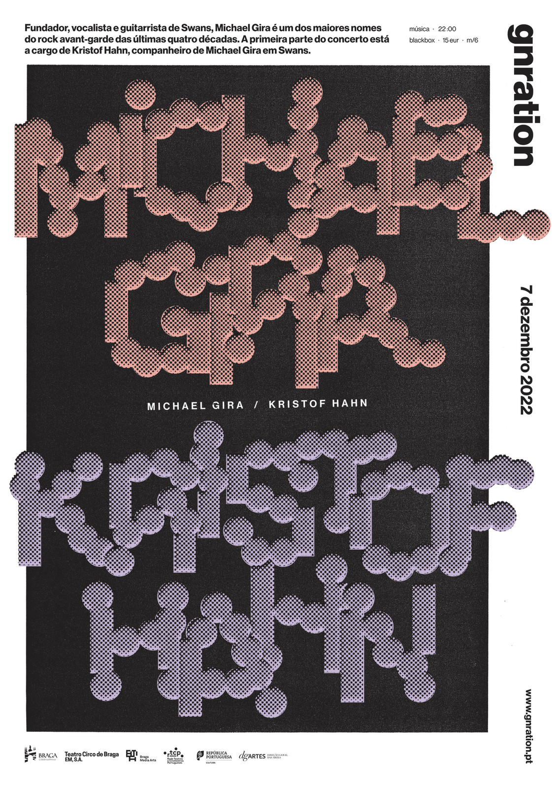 “Michael Gira + Kristof Hahn”, 2022, by studio dobra - typo/graphic posters