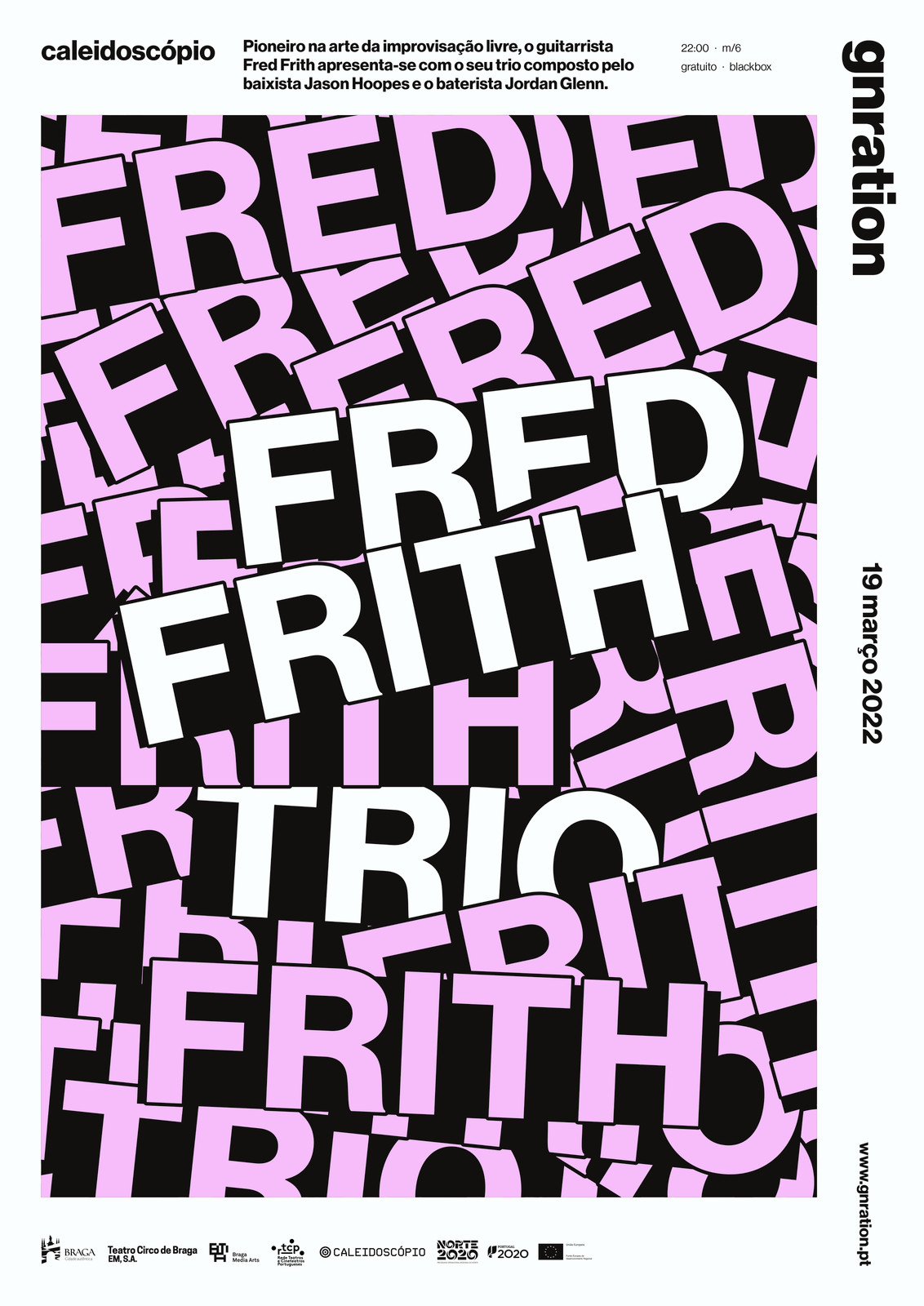 “Fred Frith Trio”, 2022, by studio dobra - typo/graphic posters