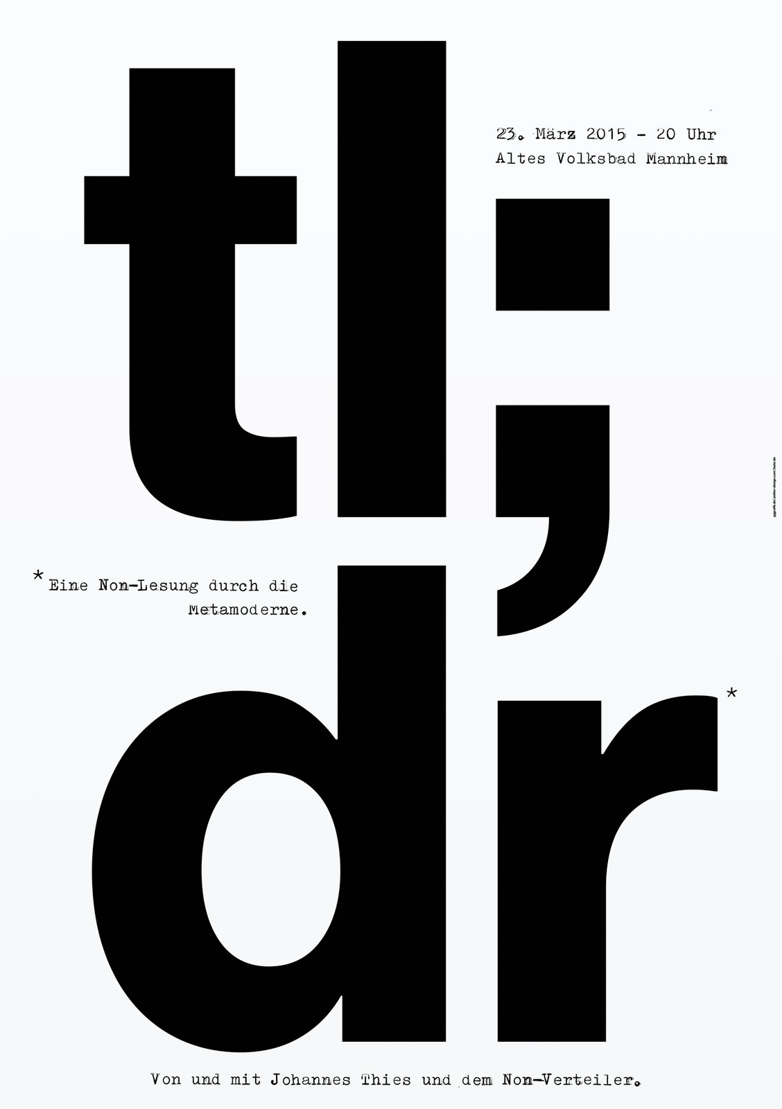 “tl;dr”, 2015, by Götz Gramlich - typo/graphic posters