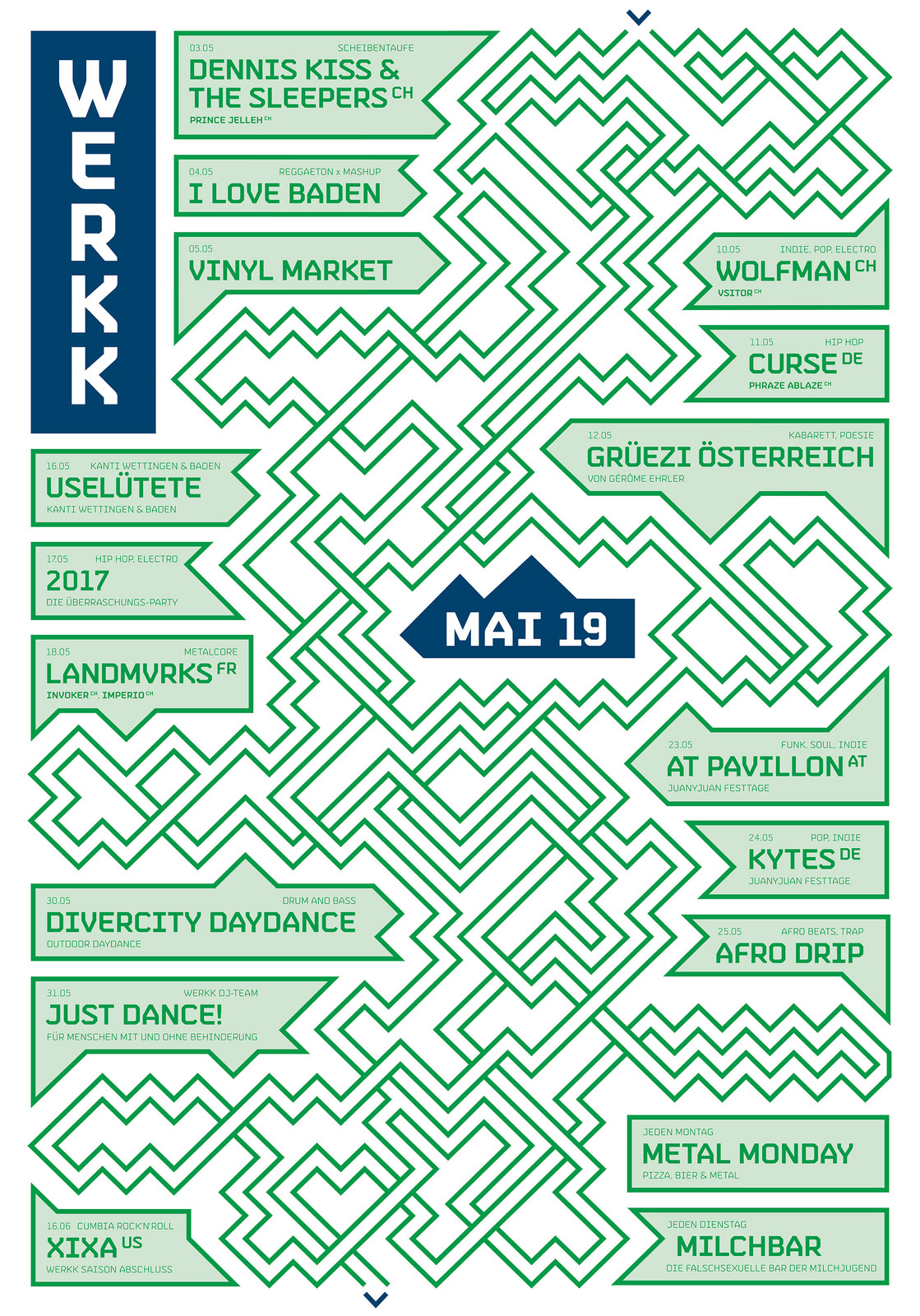 “Werkk”, 2019, by Lea Huser - typo/graphic posters