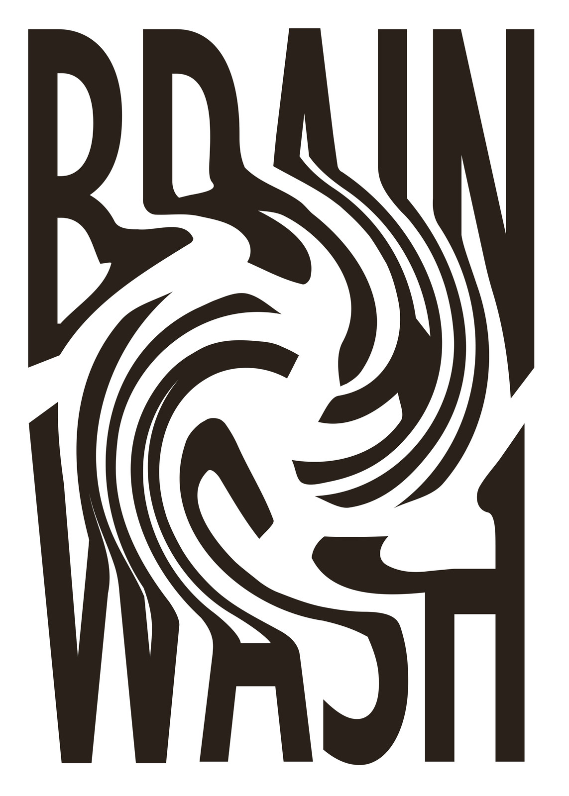 “Brainwash”, 2018, by Michael Speranza - typo/graphic posters